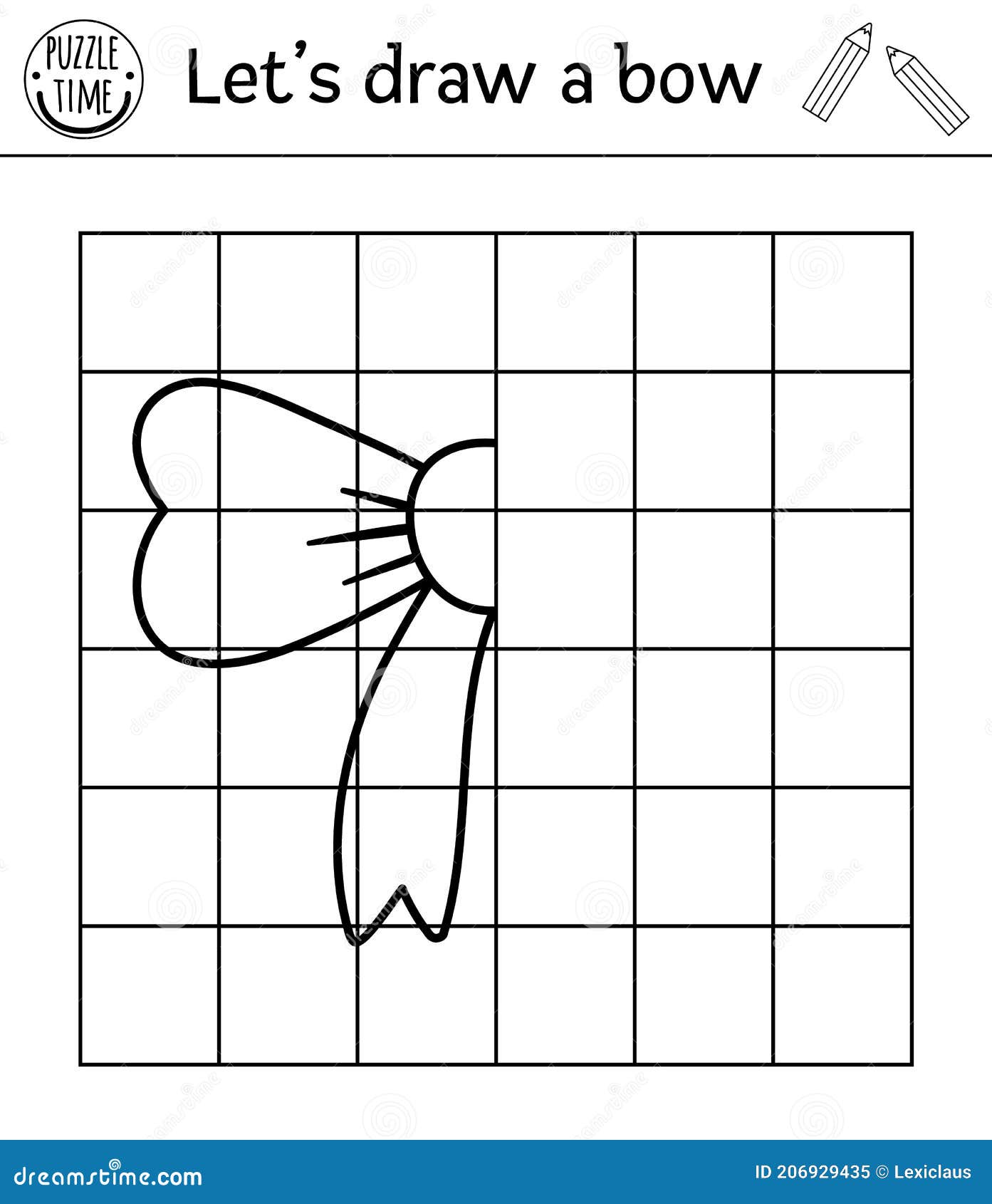 Complete the Bow Picture. Vector Holiday Drawing Practice Worksheet ...