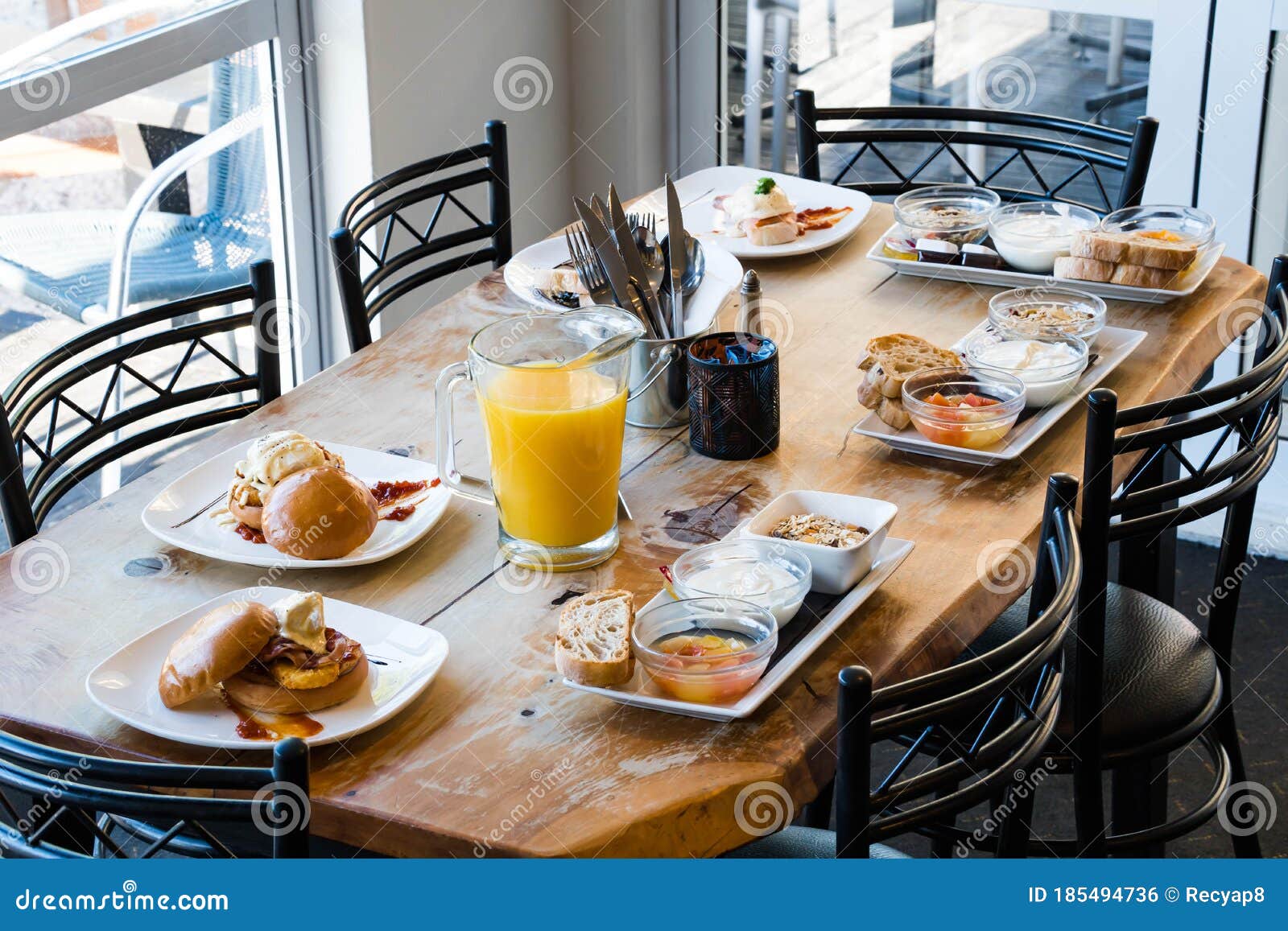 A Complete Breakfast Meal for Six Stock Photo - Image of catering ...