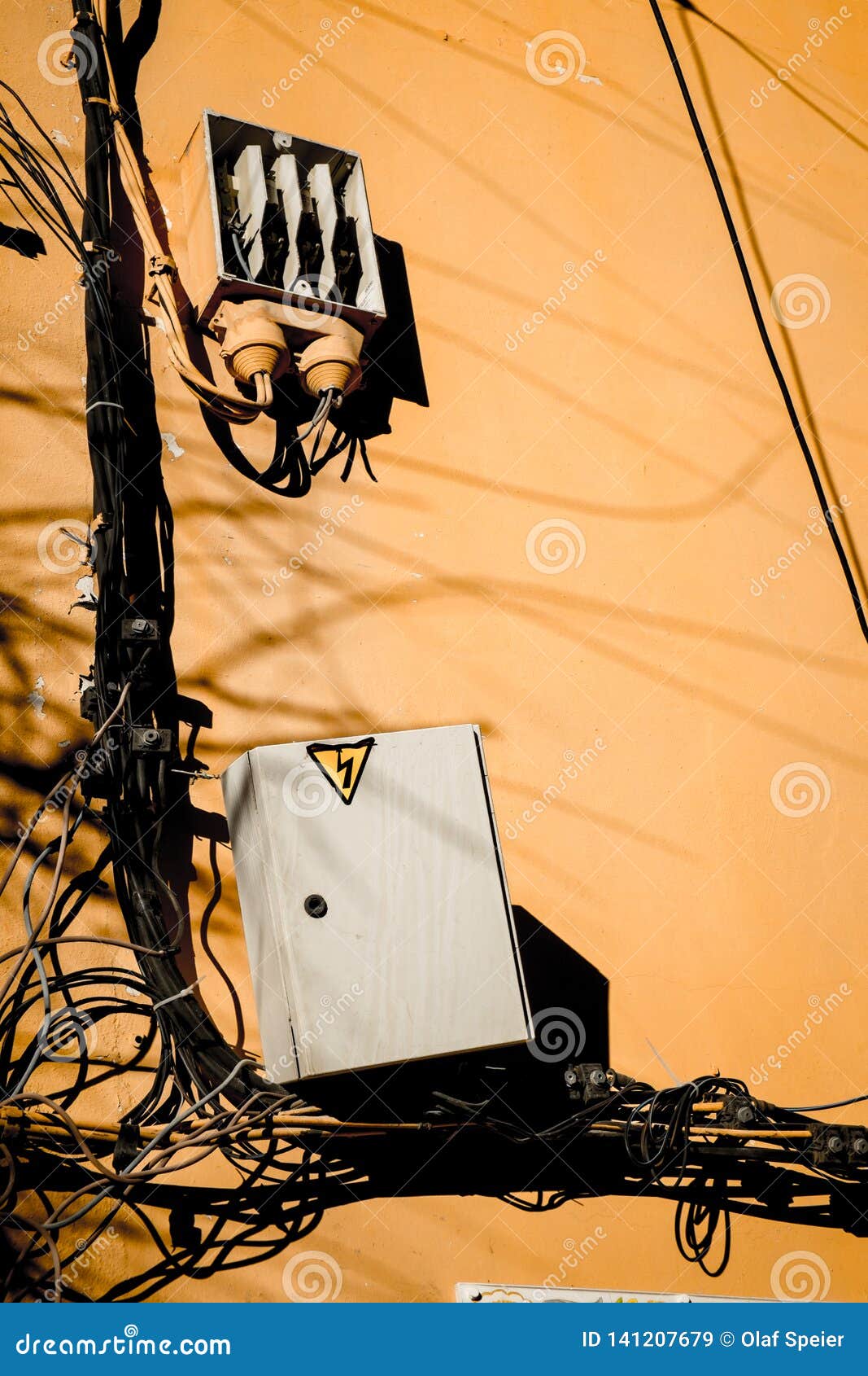 Complete cable mess stock image. Image of facade, industry - 141207679