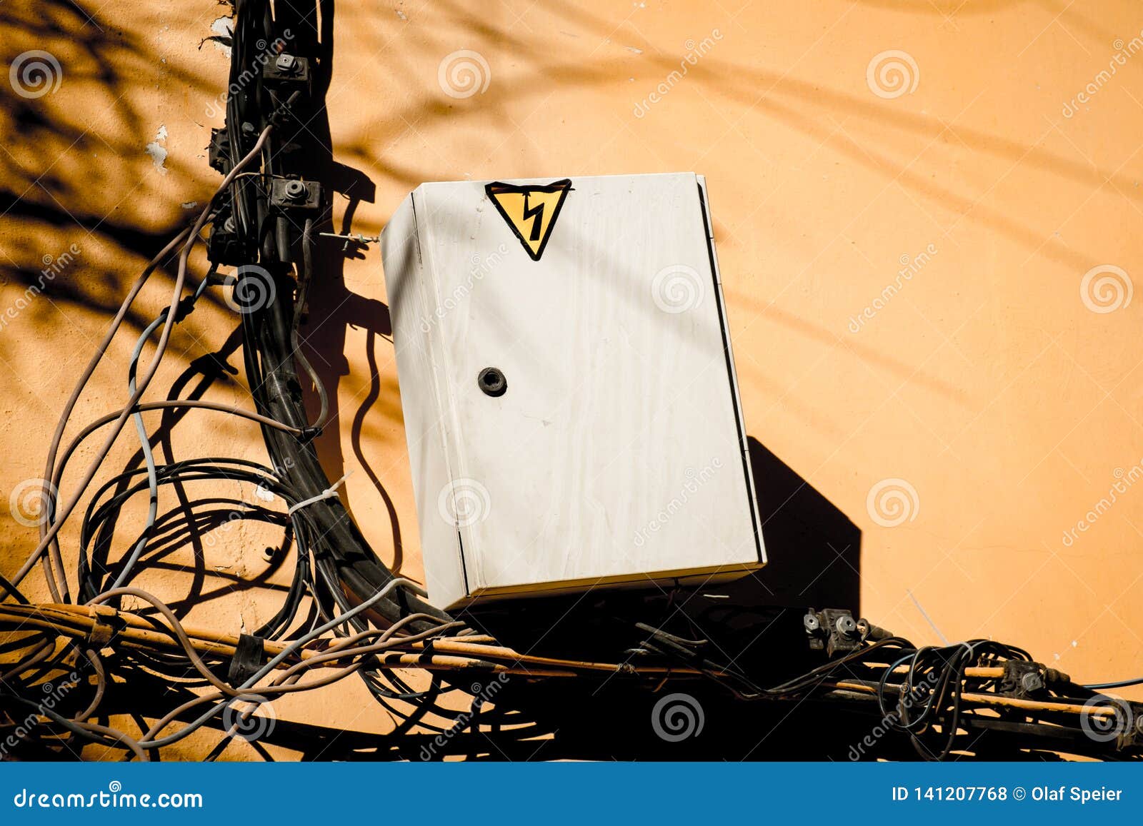 Complete cable mess stock photo. Image of hazardous - 141207768
