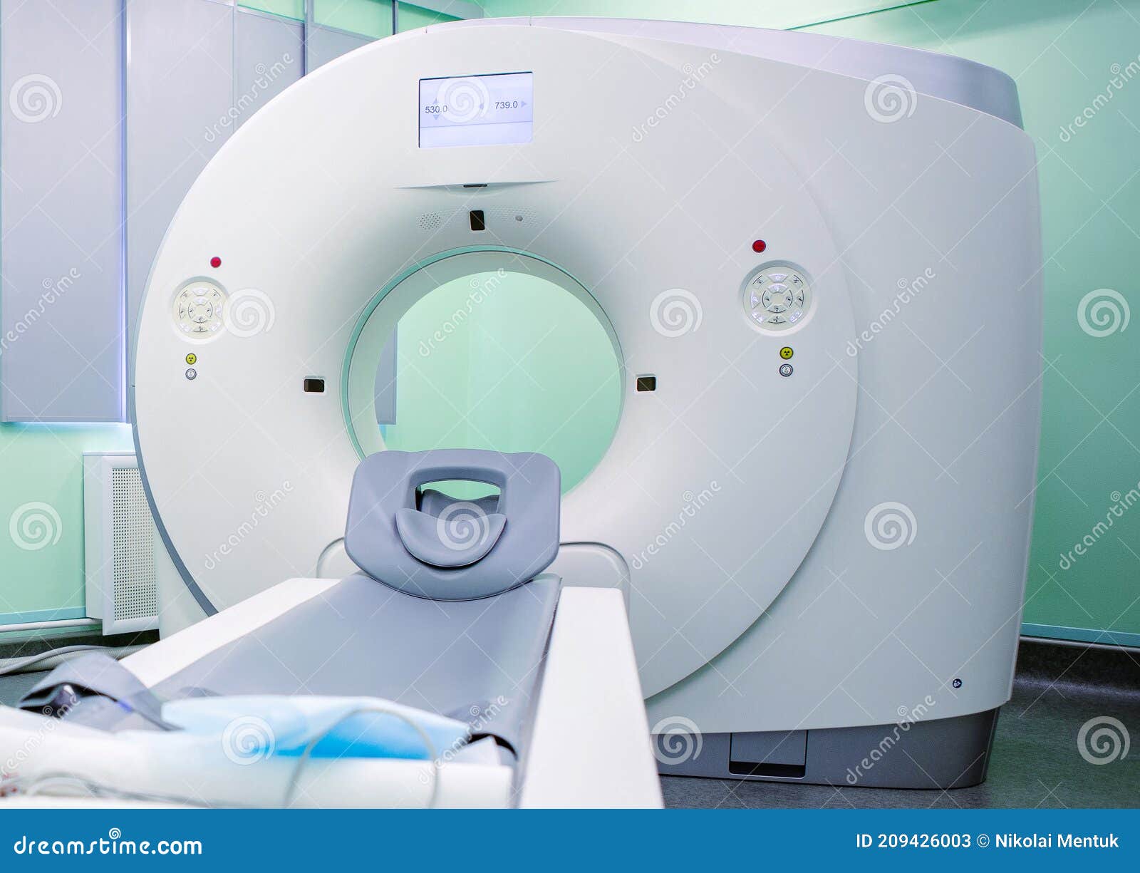 Complete CAT Scan System in a Hospital. Magnetic Resonance Imaging Scan ...