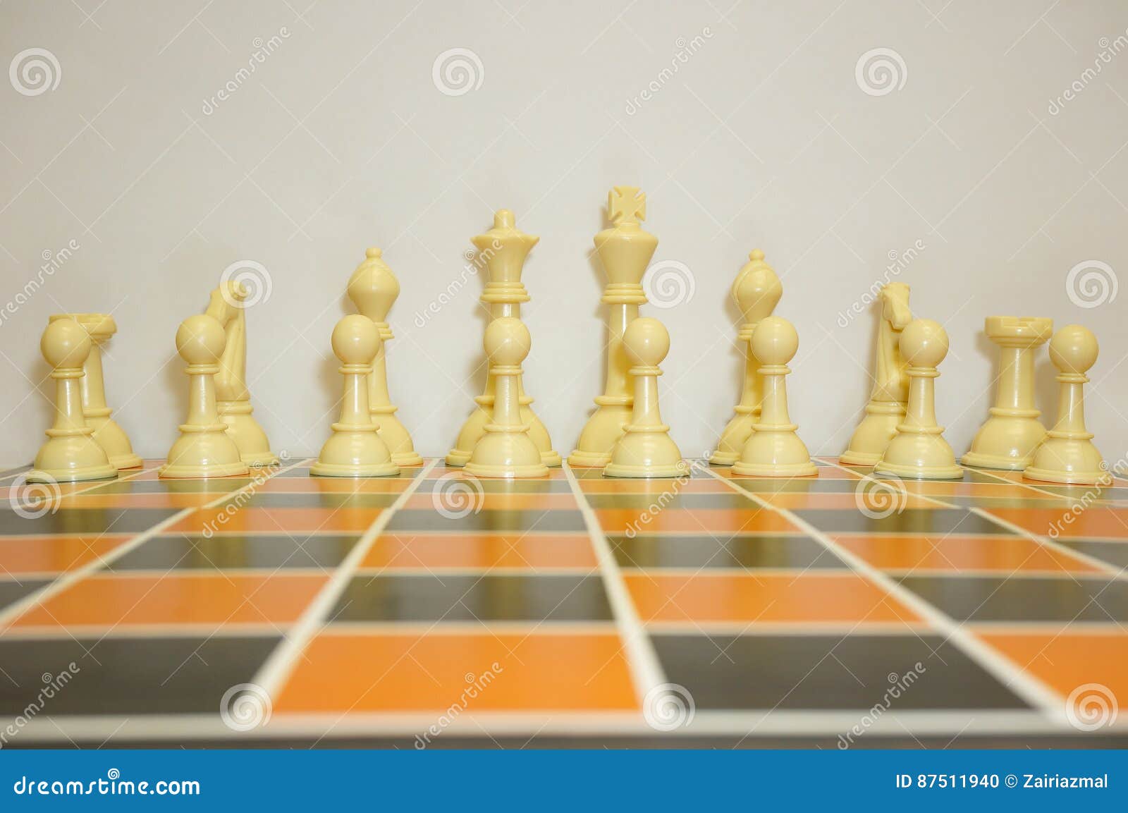 Complete Chess Pieces on Game Board Stock Photo - Image of bishop ...
