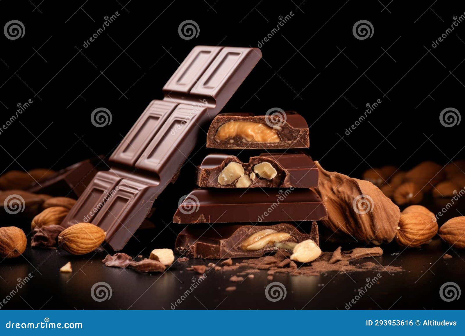 A Complete Chocolate Bar and a Half-eaten One Side by Side Stock Photo ...