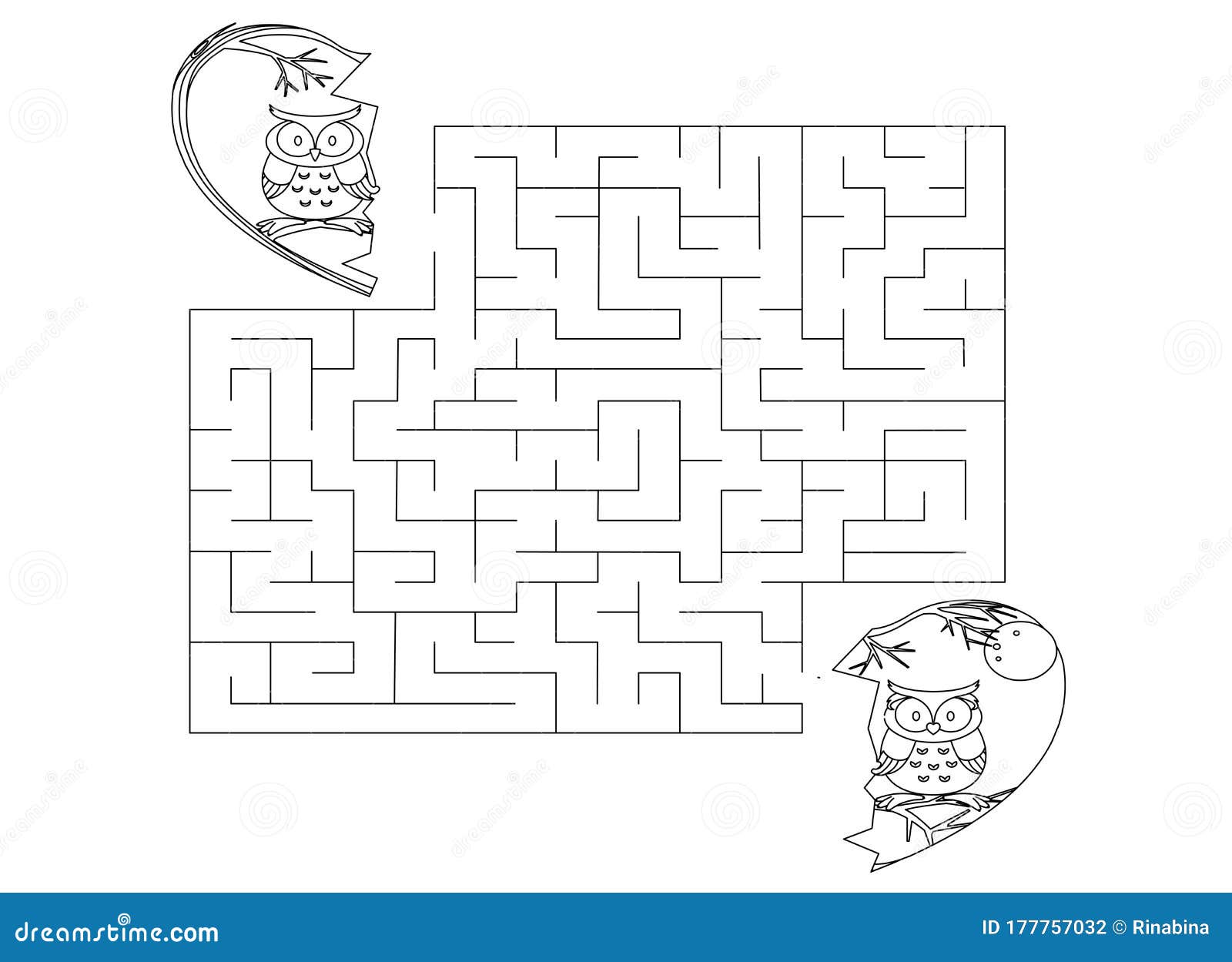 Complete and Color the Maze Stock Illustration - Illustration of ...