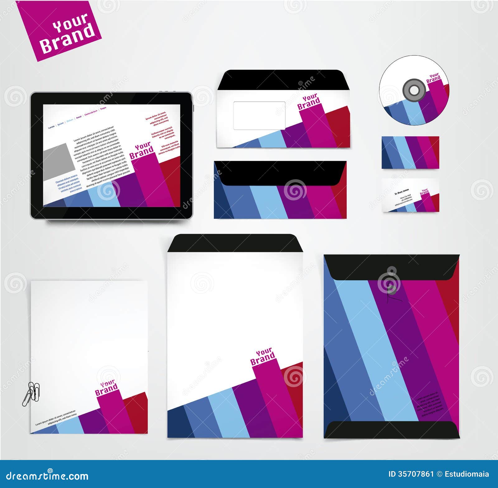 Complete Corporate Identity Business Set. Stock Vector - Illustration ...