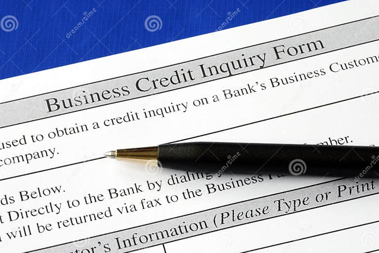 Complete the Credit Inquiry Form Stock Photo - Image of paperwork ...
