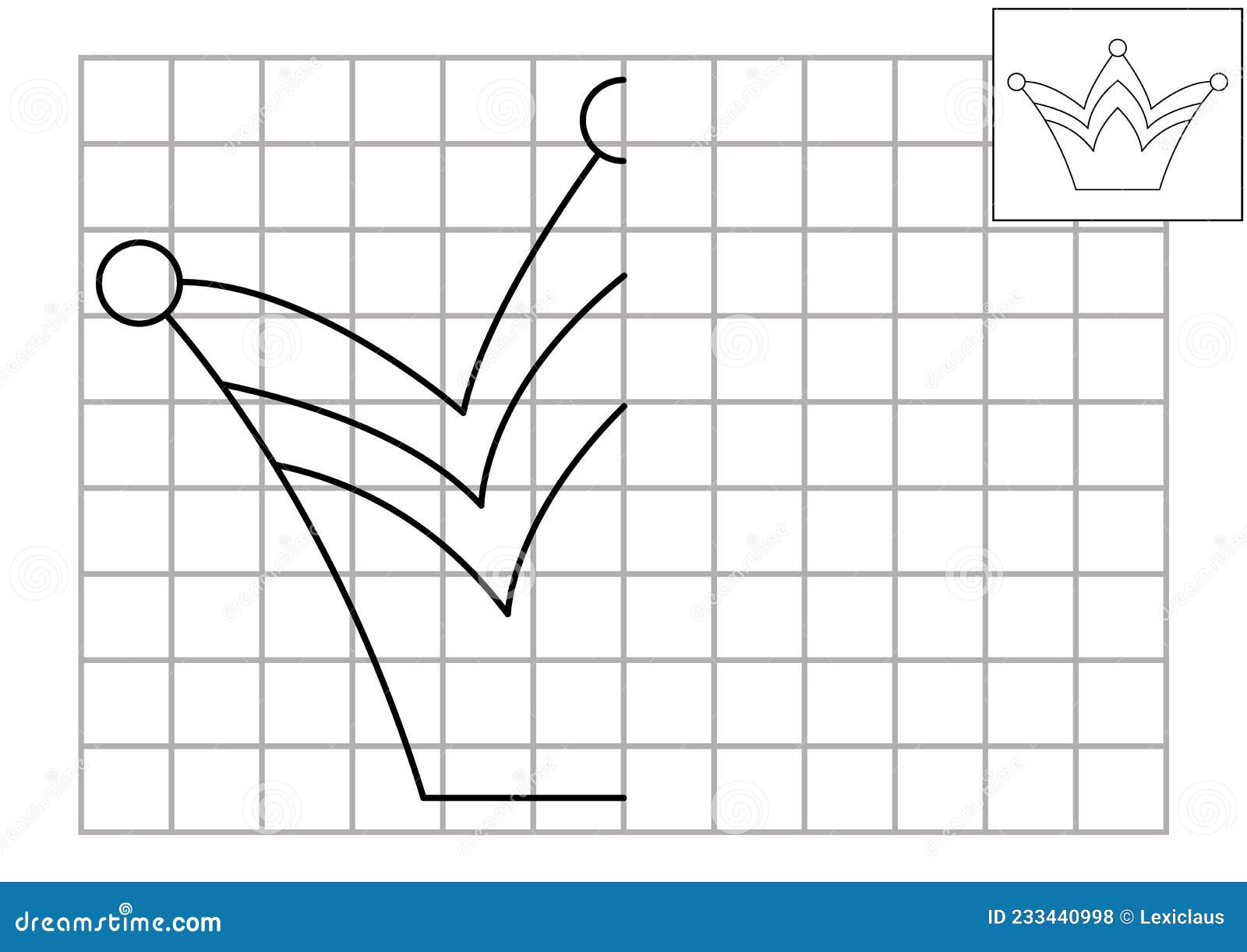 Complete the Crown Picture. Vector Fairytale Symmetrical Drawing ...
