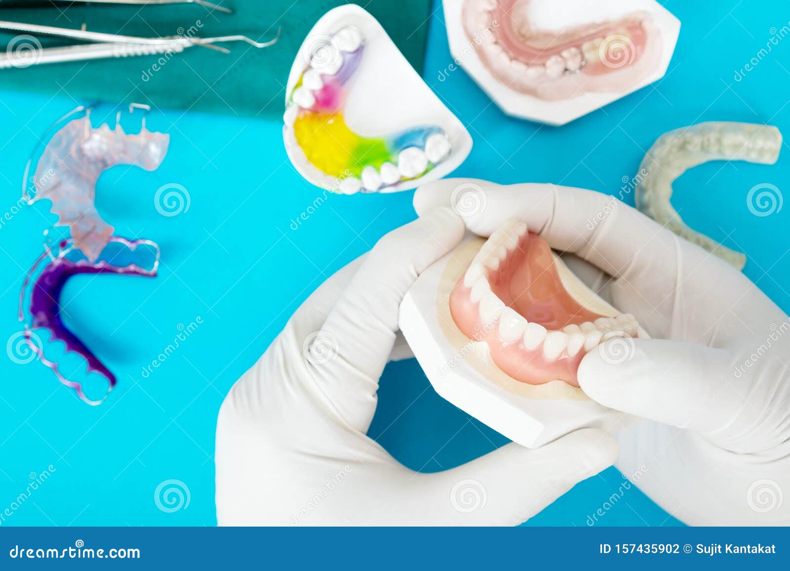 Complete Denture or Full Denture. Stock Photo - Image of full, plastic ...