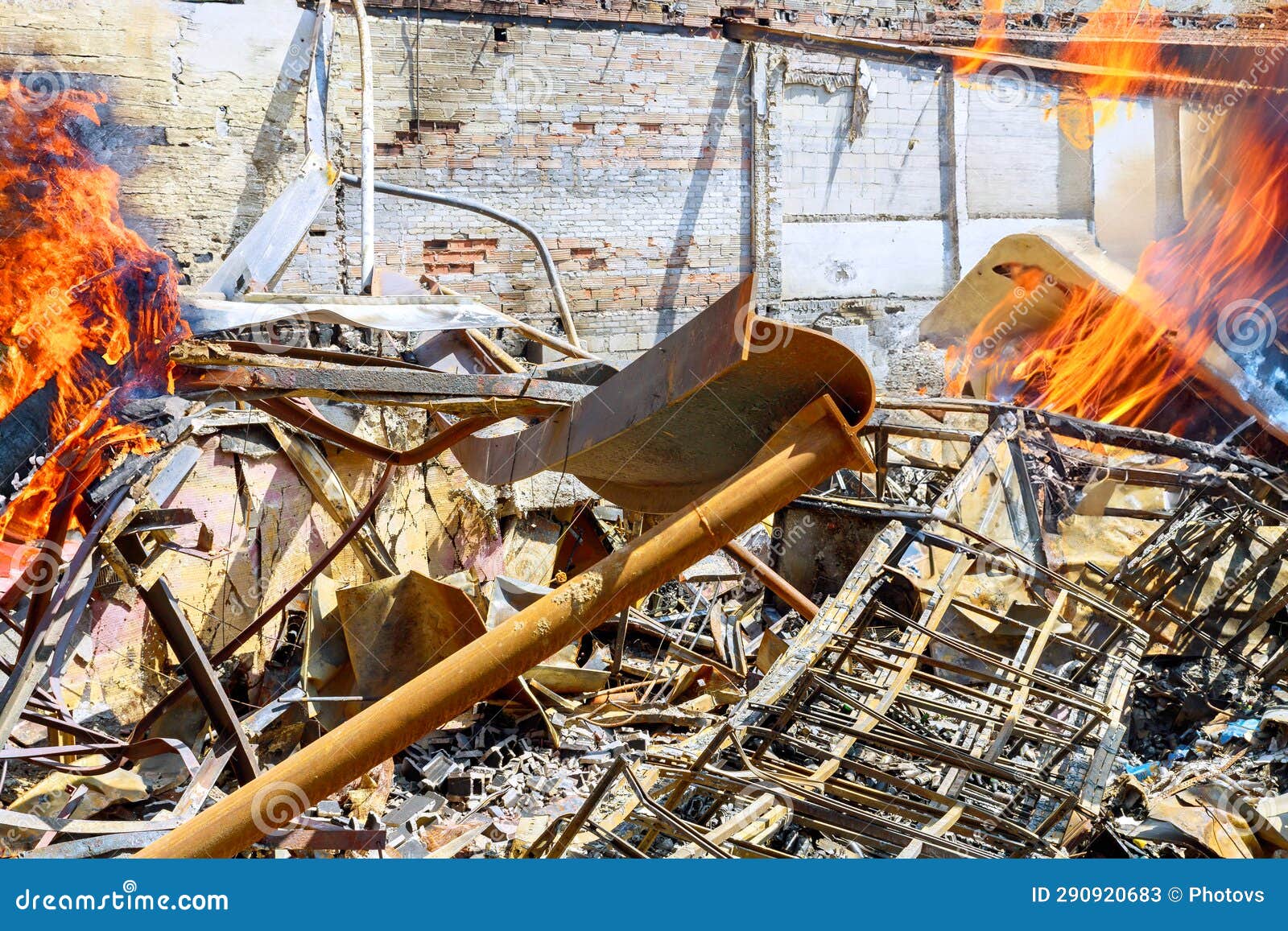 Complete Destruction after House Devoured by Fire Stock Image - Image ...