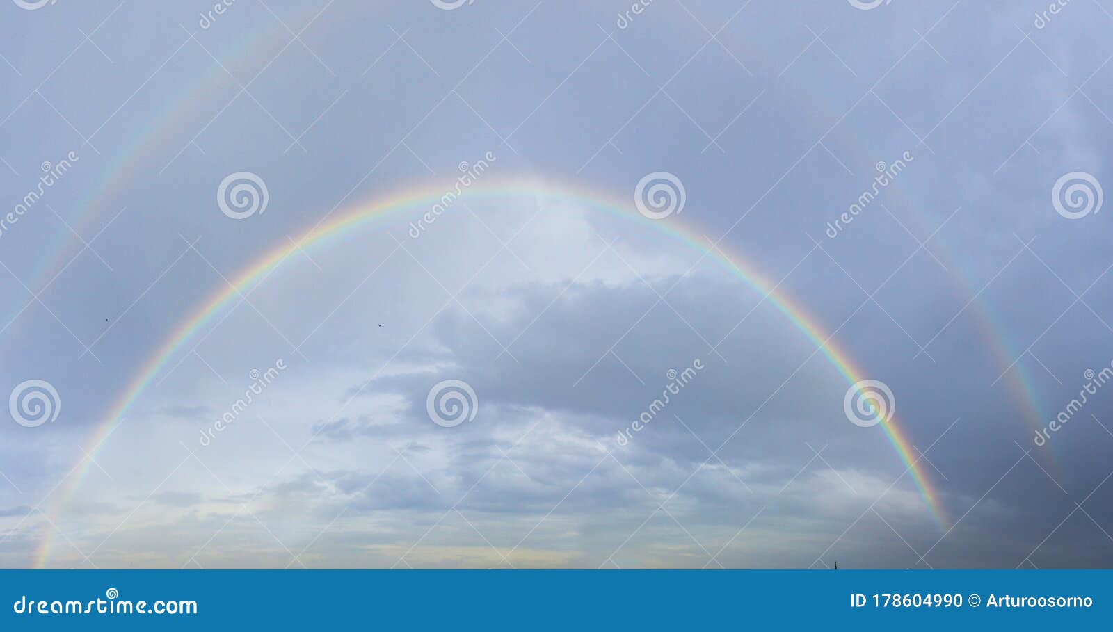 Double Rainbow in the sky stock photo. Image of heaven - 178604990