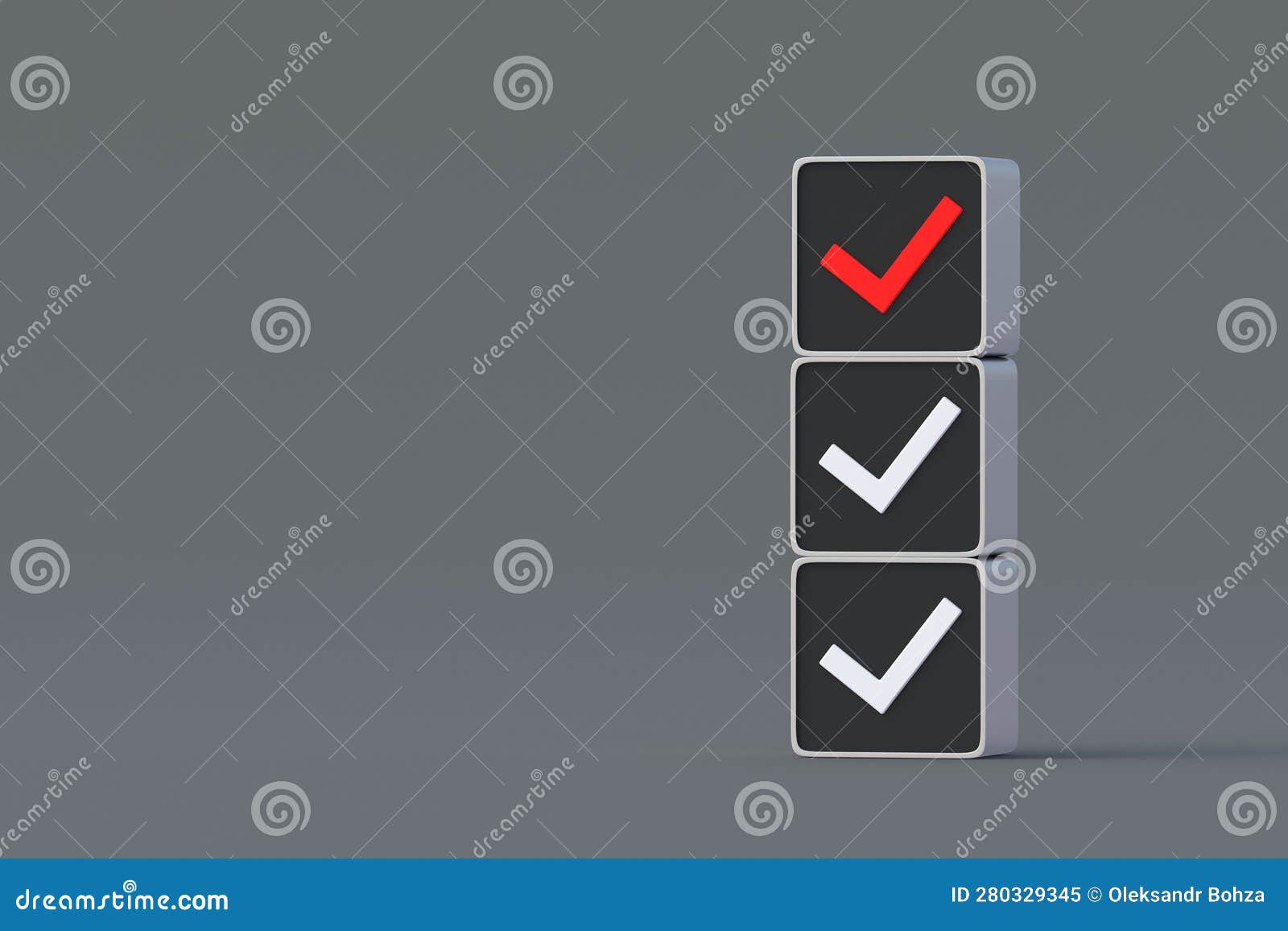 Complete Failure. Red Check Mark on Button. Incorrect Choice Concept ...