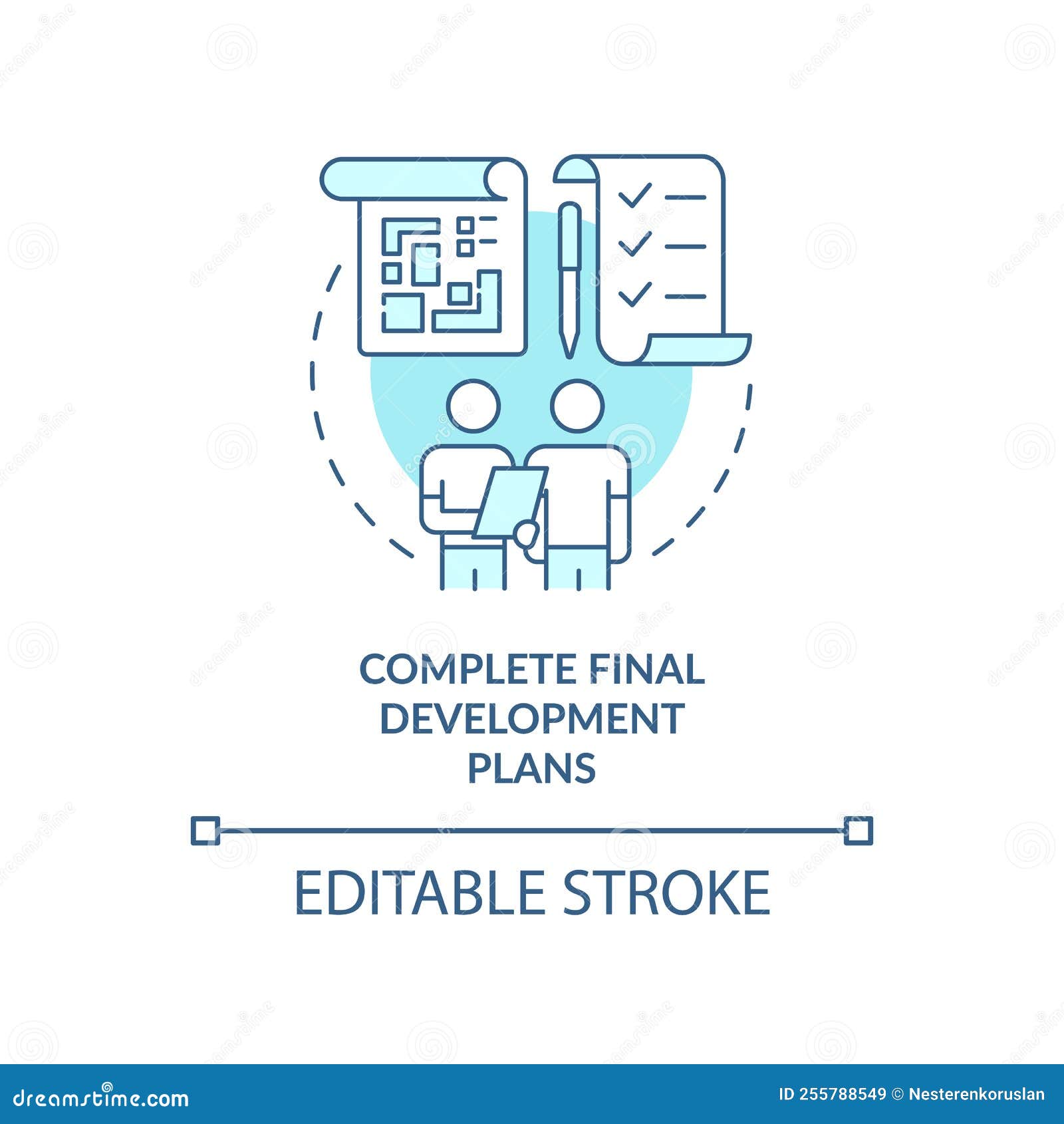 Complete Final Development Plans Turquoise Concept Icon Stock ...