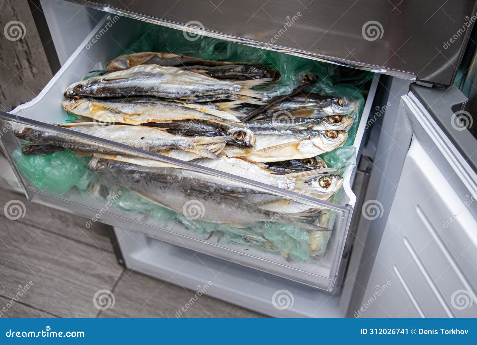 Complete Freezer Compartment of Delicious Dried Fish for Beer Stock ...