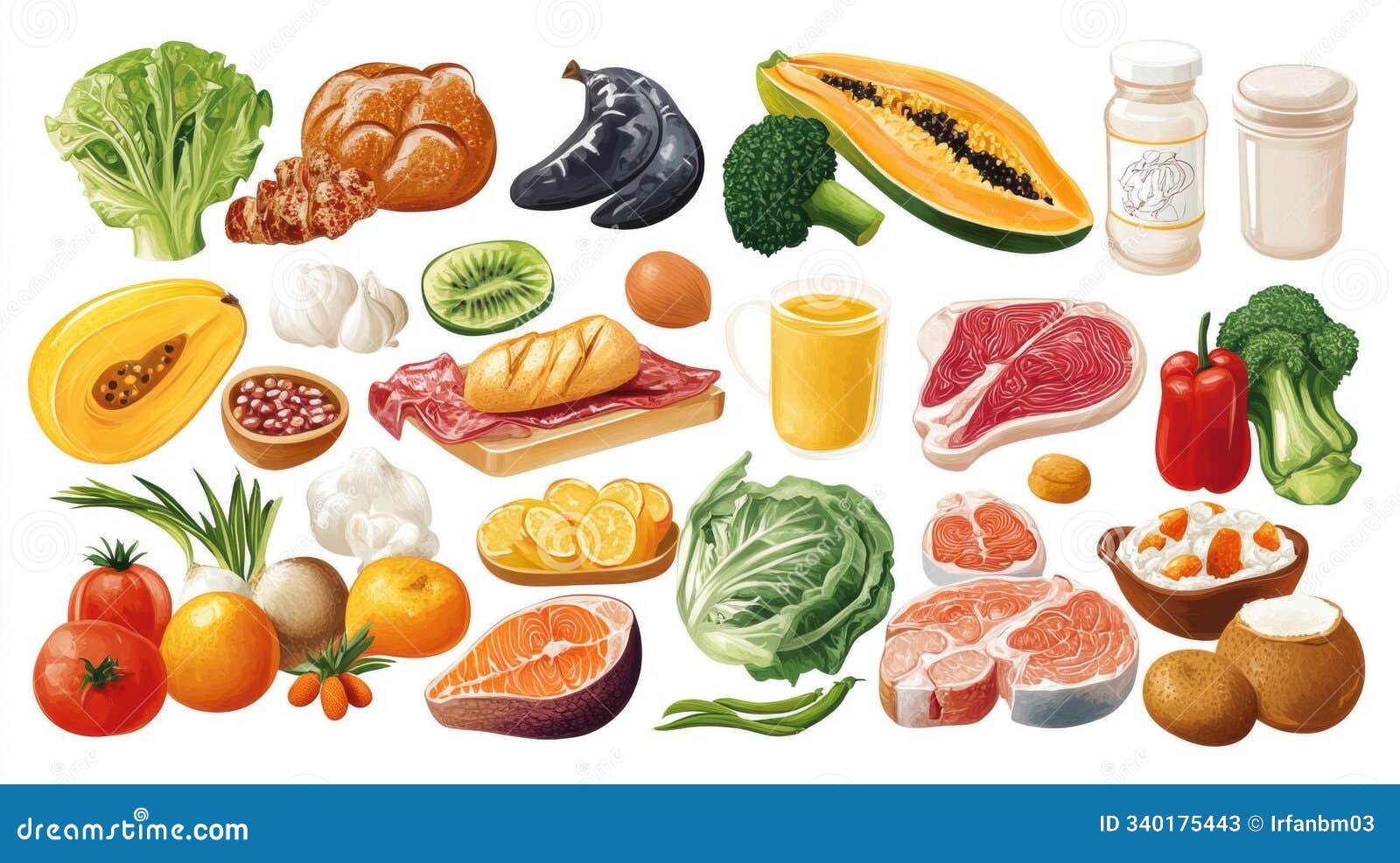 Complete Guide To Balanced Diet with Colorful Food Illustration Stock ... Complete Guide To Balanced Diet with Colorful Food Illustration Stock ...