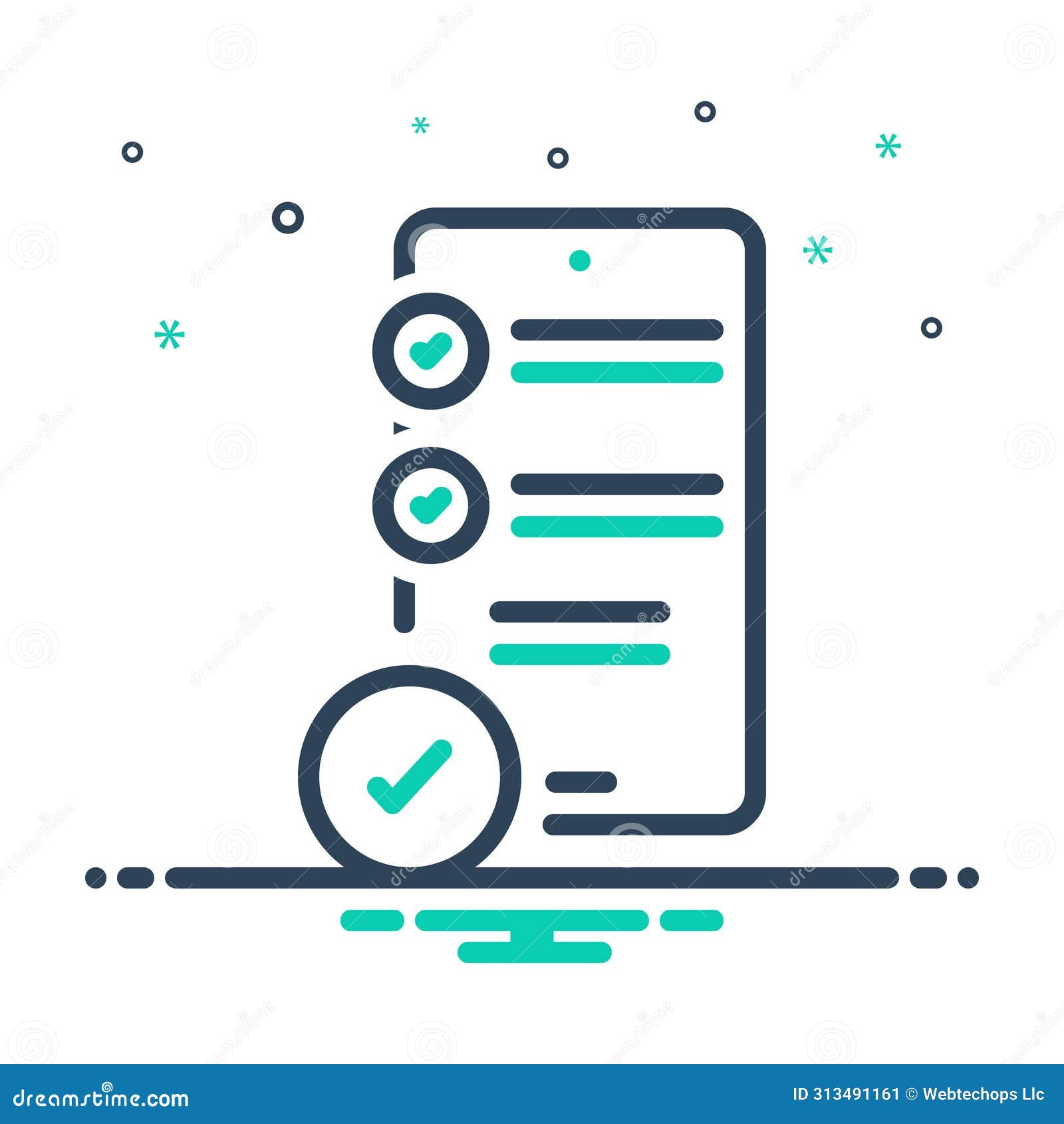 Mix Icon for Complete, Finished and Approval Stock Vector ...