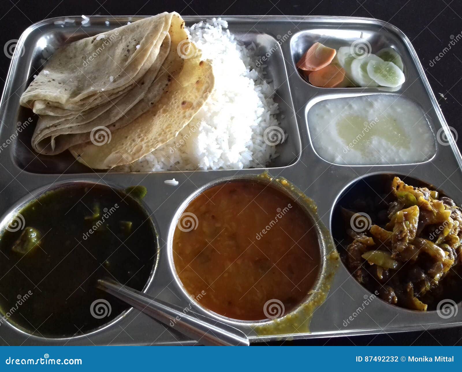 Complete indian meal stock photo. Image of chapati, chapatis - 87492232