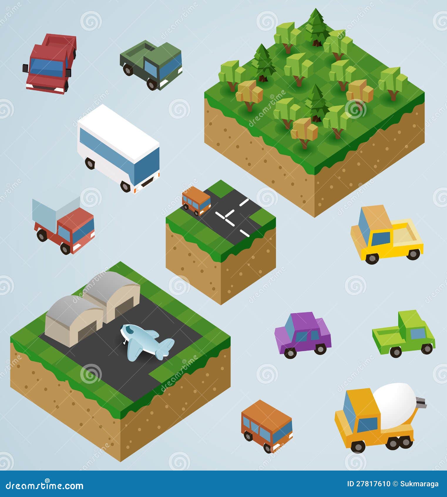 Complete Isometric Tiles Series Stock Illustration - Illustration of ...