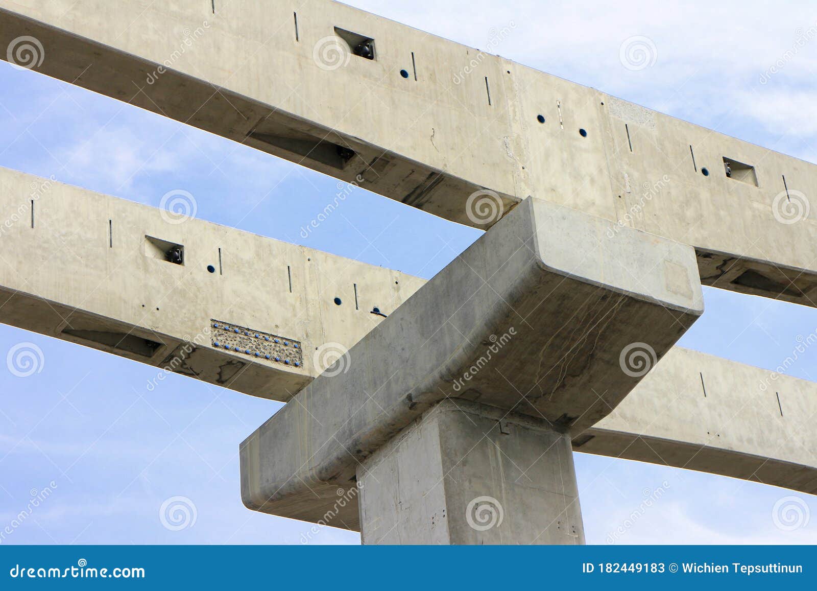 Complete Joints of Concrete Beams for Sky Train Railway Stock Image ...