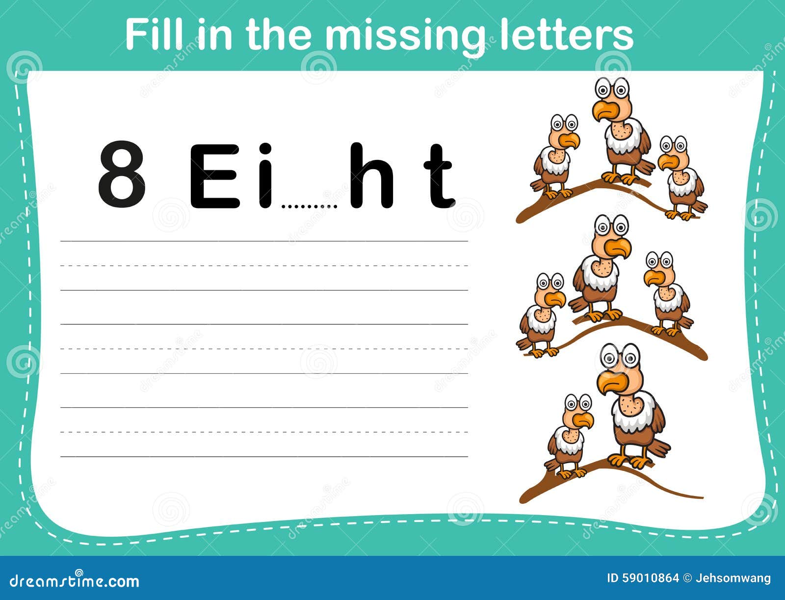 Complete Las Letras Que Falta Ilustración del Vector - Ilustración de ...