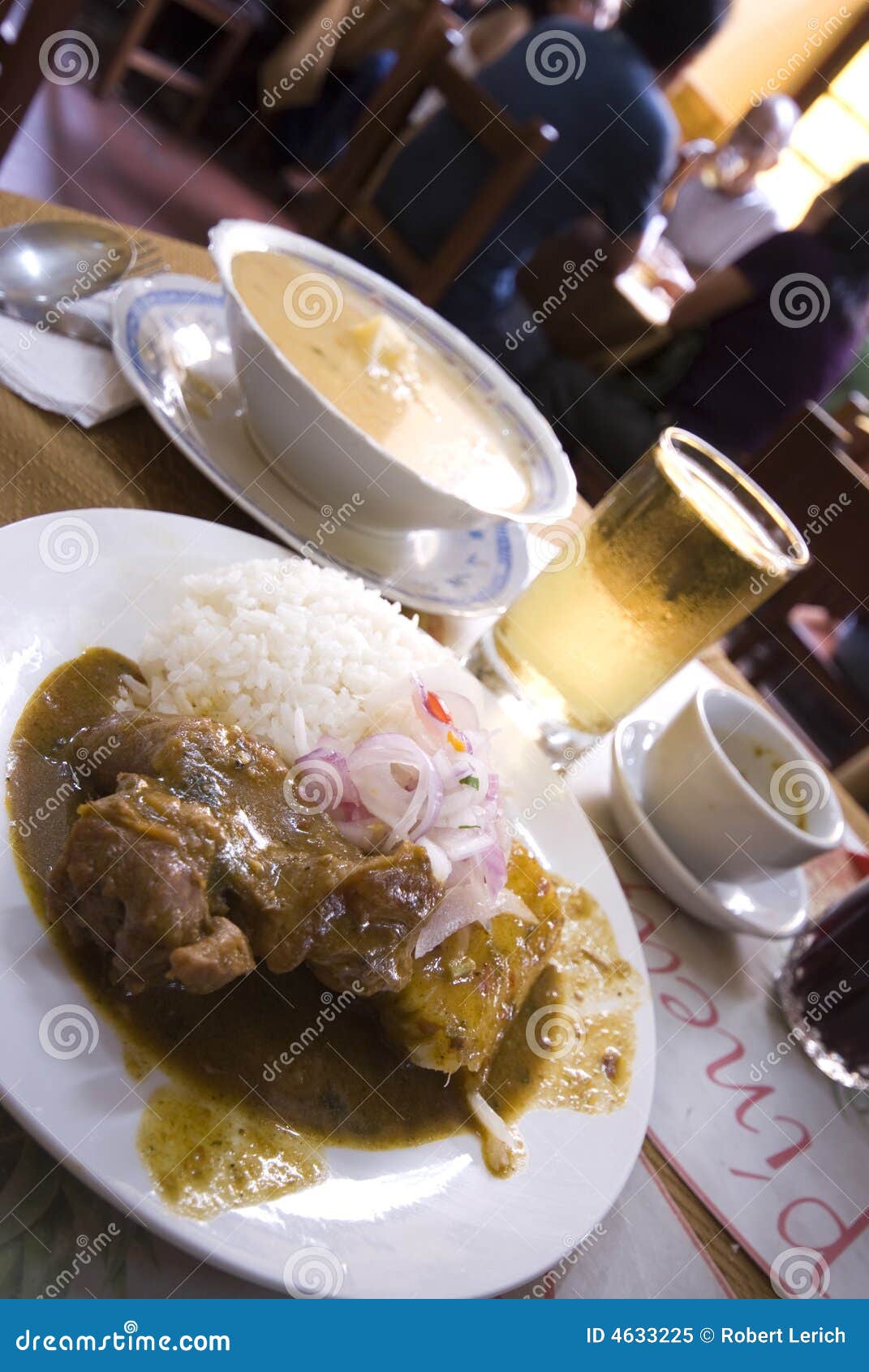 Complete Lunch Special Lima Peru Restaurant Stock Image - Image of ...
