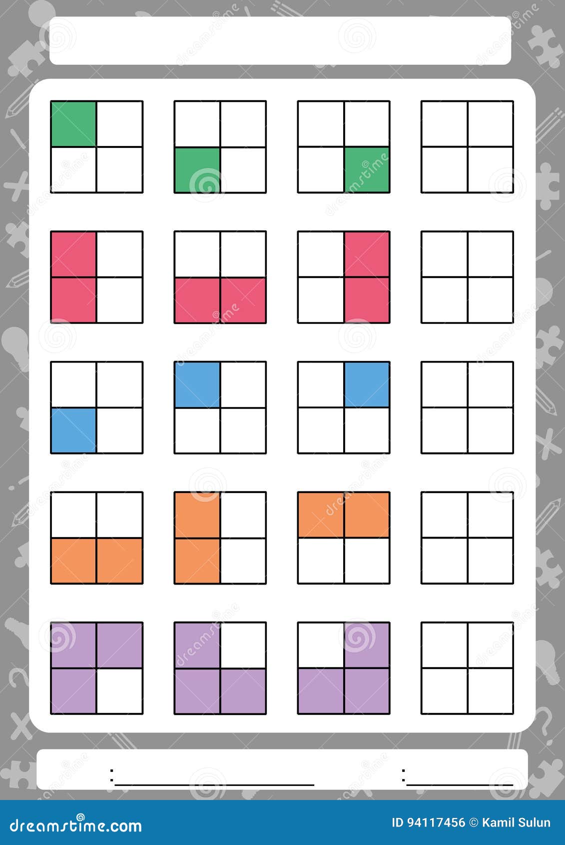 Complete the Next Pattern, Worksheet for Children Stock Illustration ...