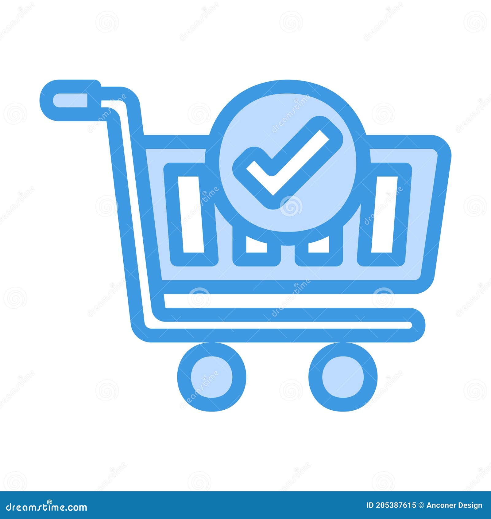 Complete Order Icon in Blue Style for Any Projects Stock Vector ...