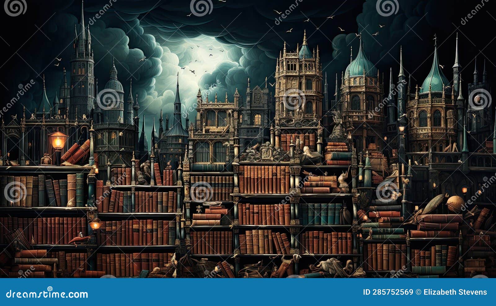 A Complete Overload of Books Stock Illustration - Illustration of ...