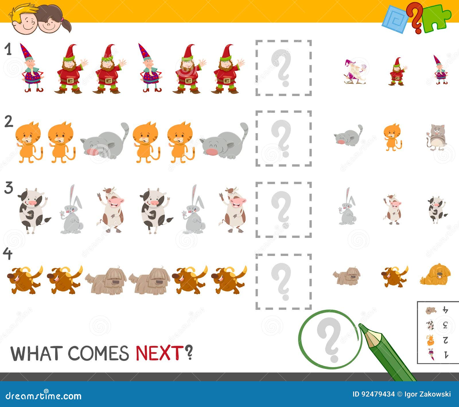 Complete the Pattern Activity Game Stock Vector - Illustration of ...