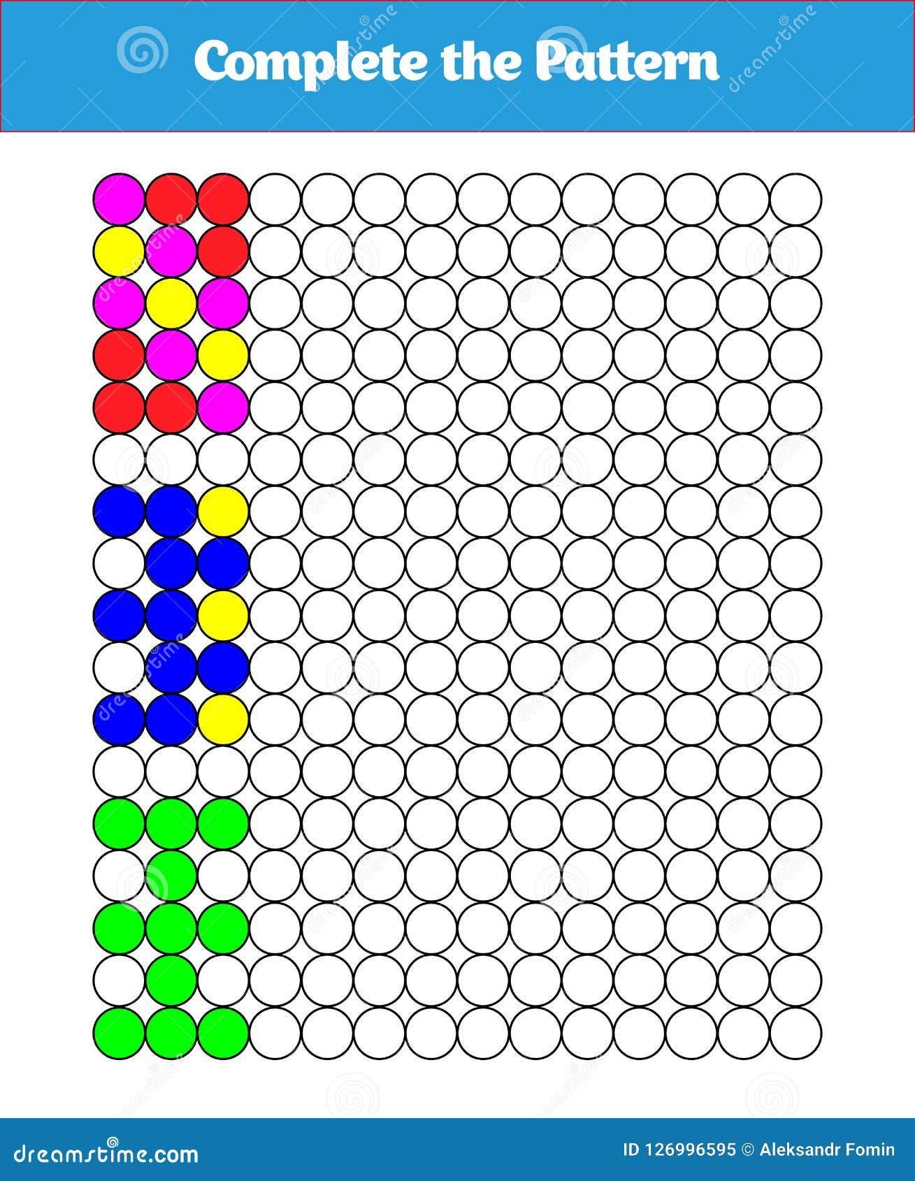 Complete the Pattern. Education Logic Game for Preschool Kids Stock ...