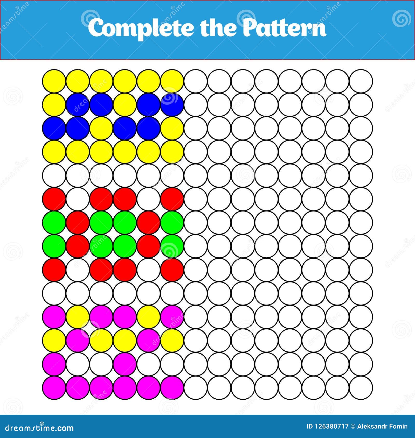 Complete the Pattern. Education Logic Game for Preschool Kids Stock ...