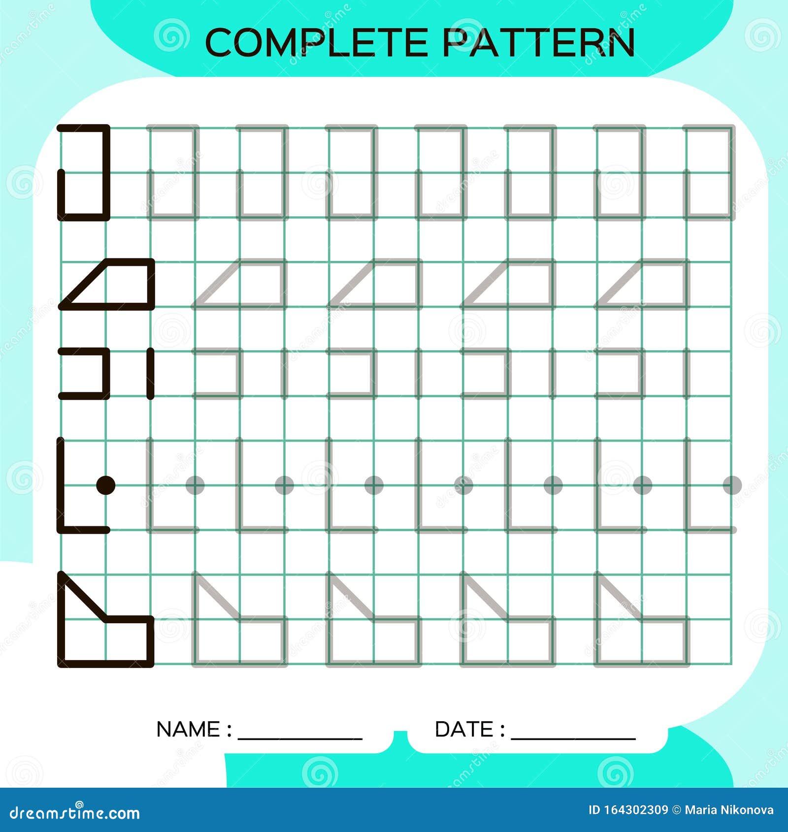 Complete Pattern. Tracing Lines Activity for Early Years. Preschool ...