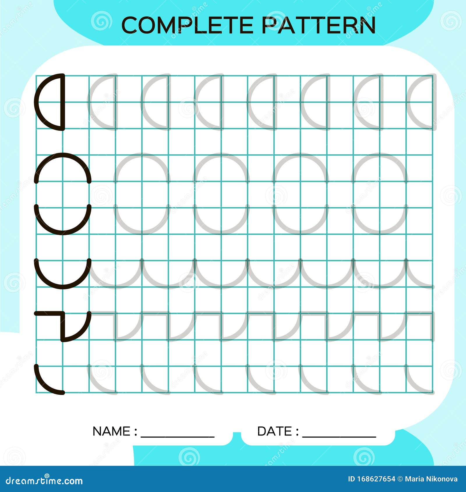 Complete Pattern. Tracing Lines Activity for Early Years. Preschool ...