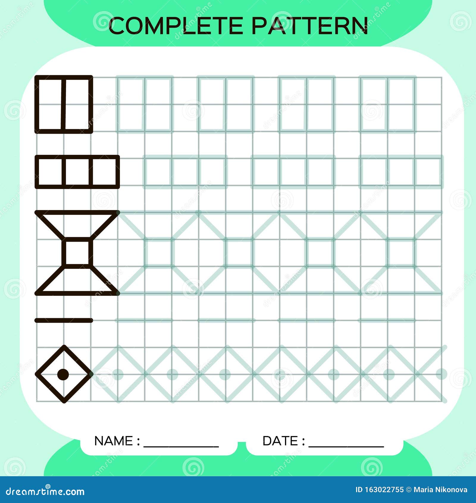 Complete Pattern. Tracing Lines Activity for Early Years. Preschool ...