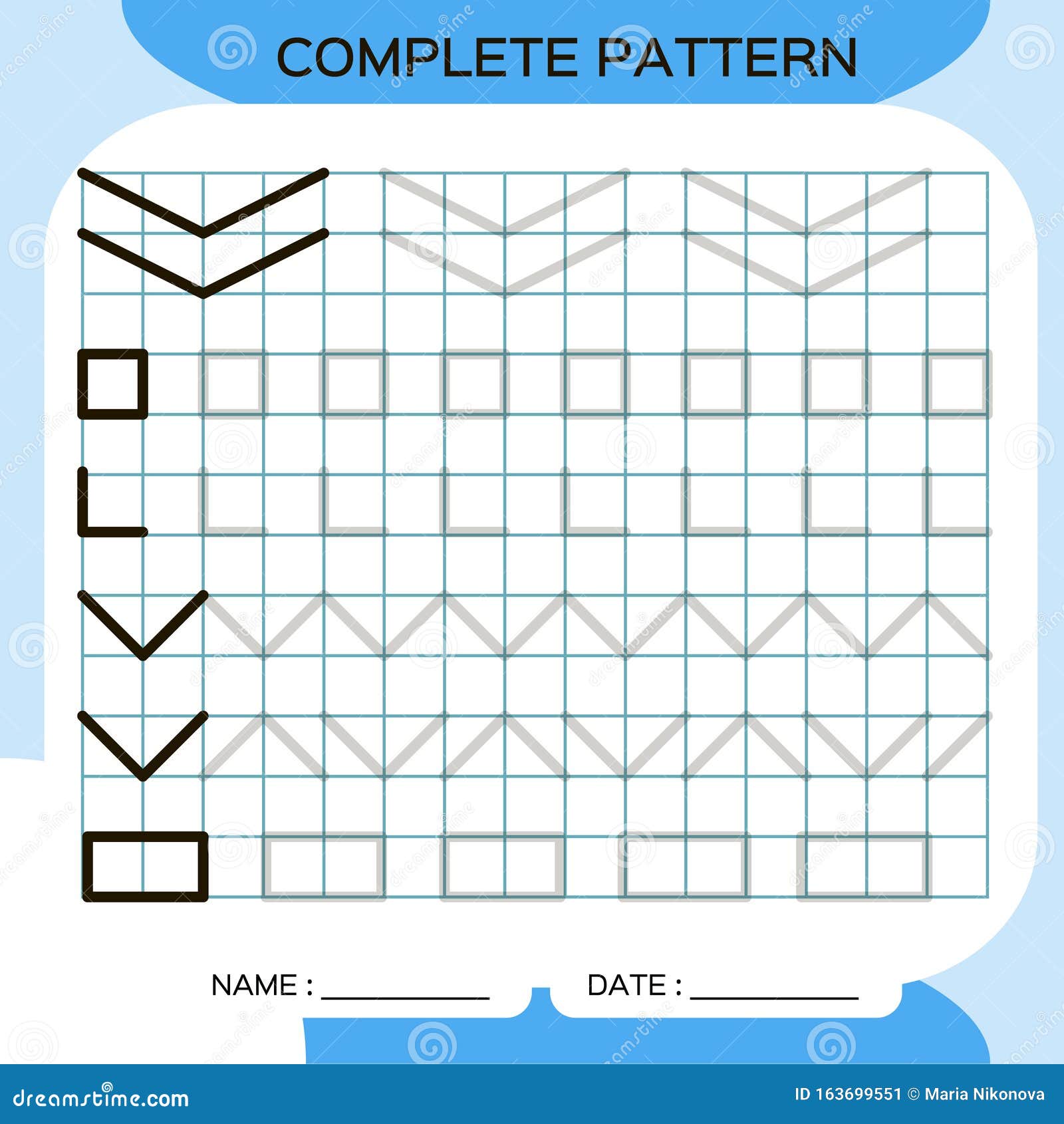 Complete Pattern. Tracing Lines Activity for Early Years. Preschool ...