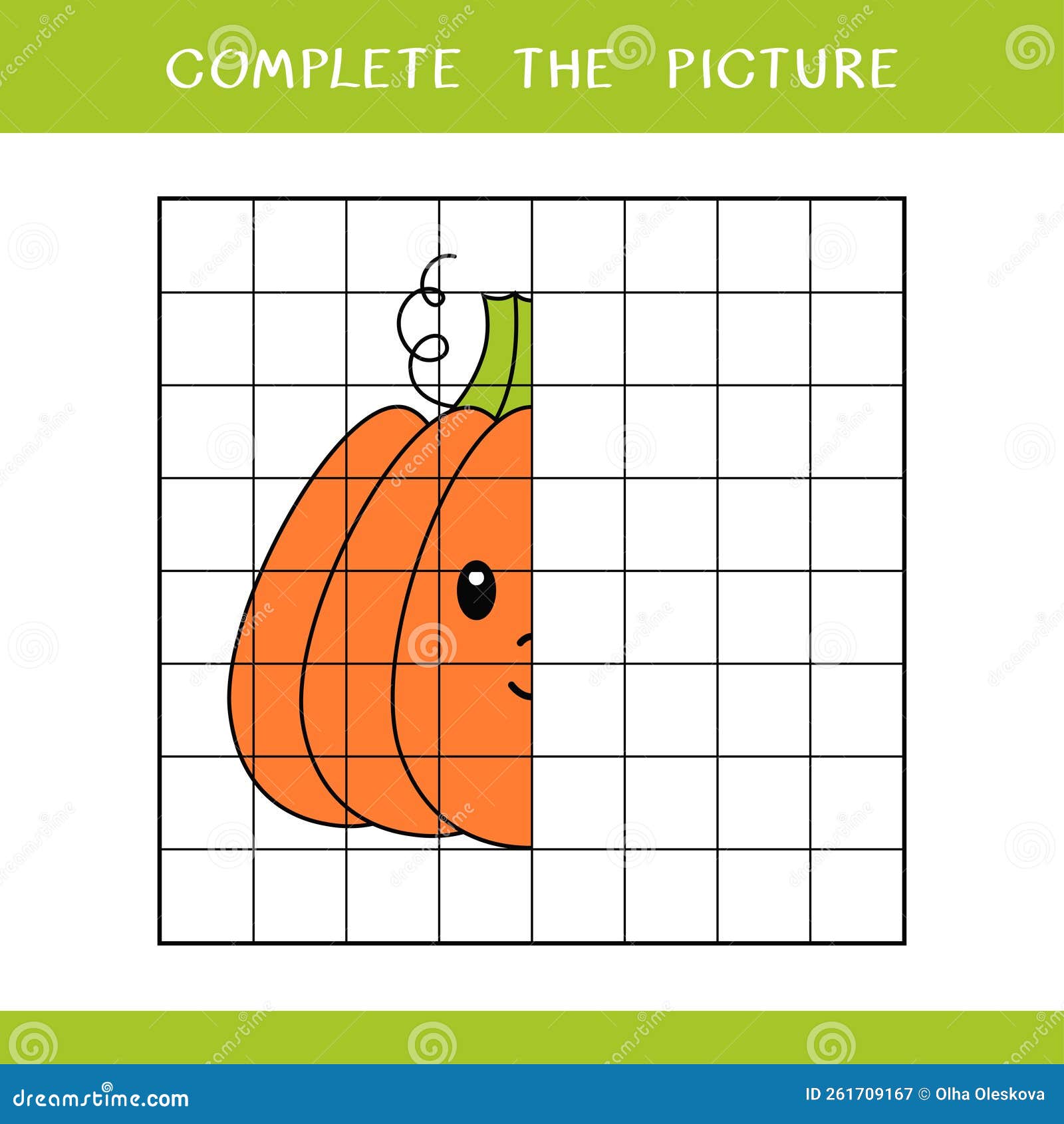 Complete the Picture of Cute Pumpkin Stock Vector - Illustration of ...