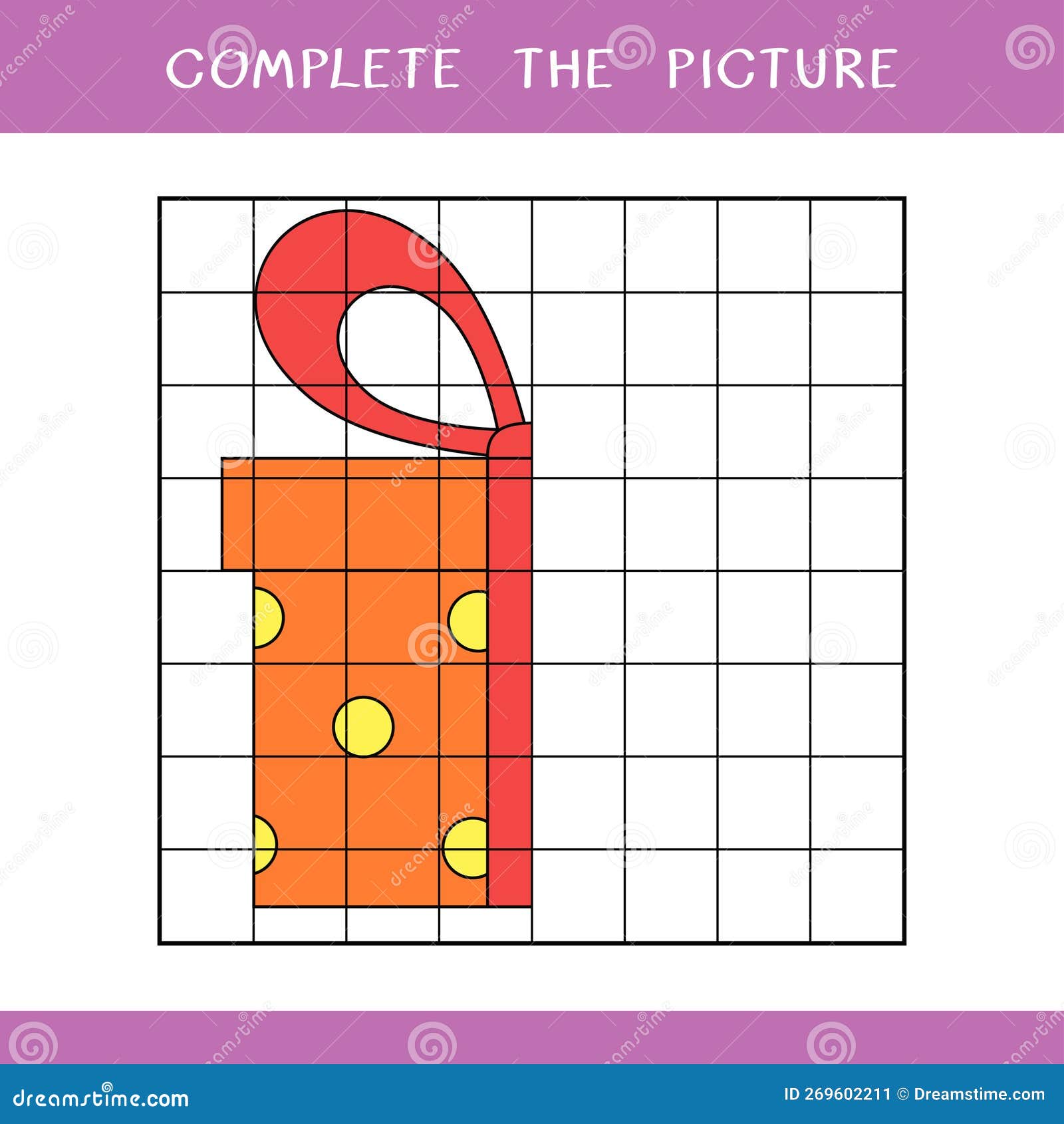 Complete the Picture of Gift Box. Vector Worksheet Stock Vector ...