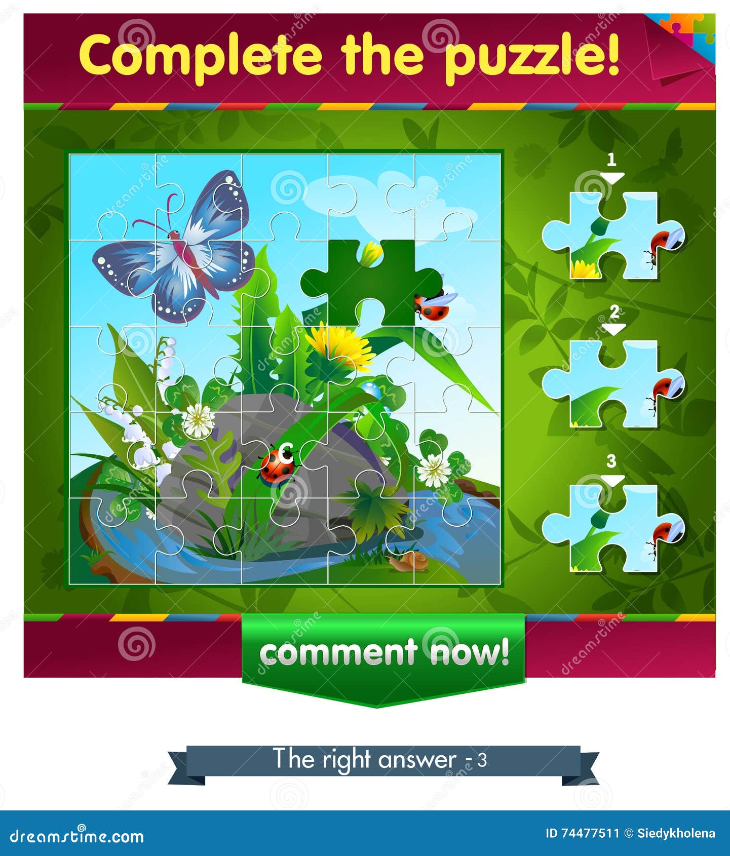 Complete the Puzzle Insects 2 Stock Illustration - Illustration of ...
