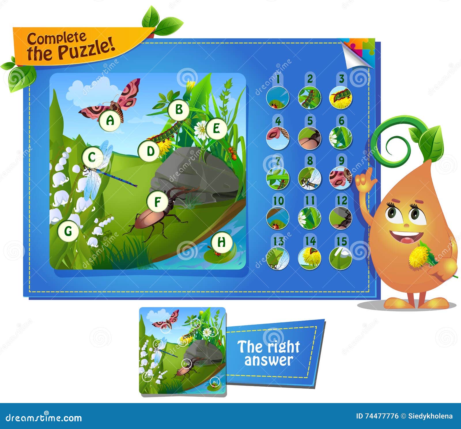 Complete the Puzzle Insects 5 Stock Illustration - Illustration of ...