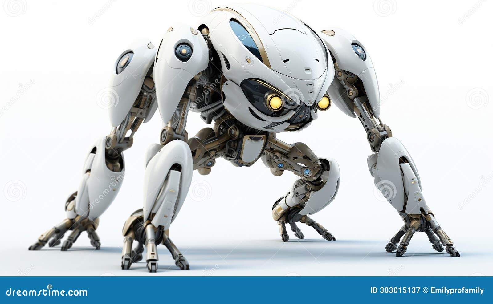 Complete Robot Figure Isolated on White Backdrop Stock Illustration ...
