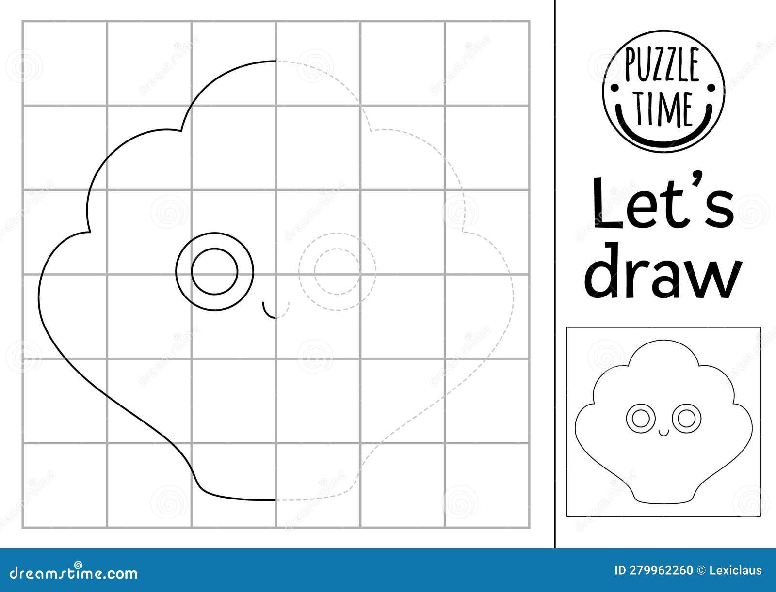 Complete the Seashell Picture. Vector Under the Sea Symmetrical Drawing ...