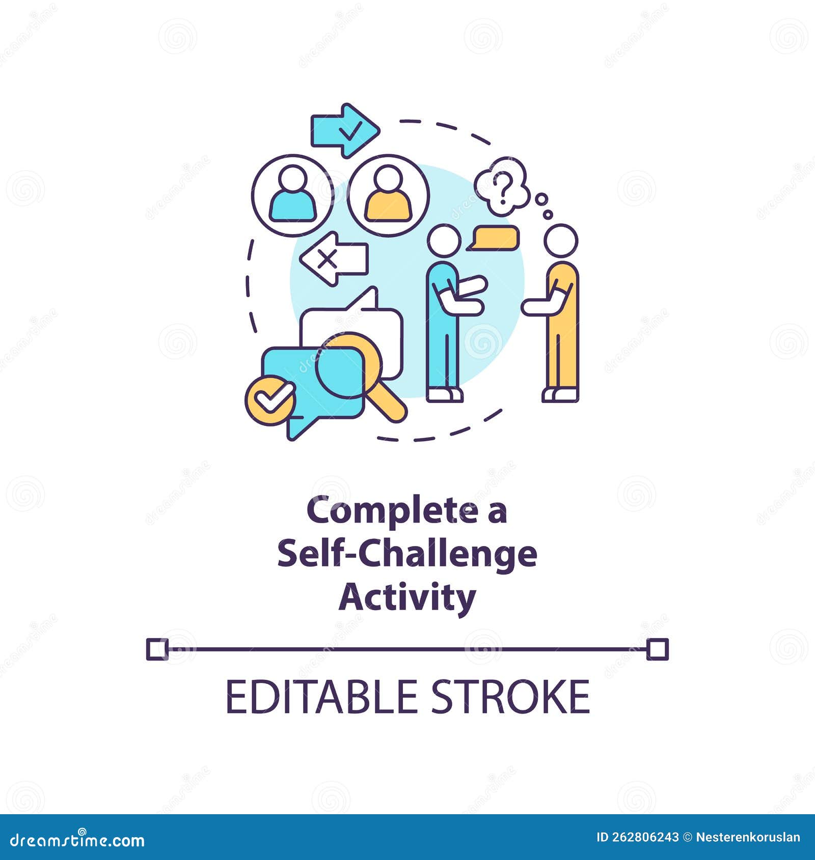 Minimize Cognitive Dissonance Concept Icon Vector Illustration ...