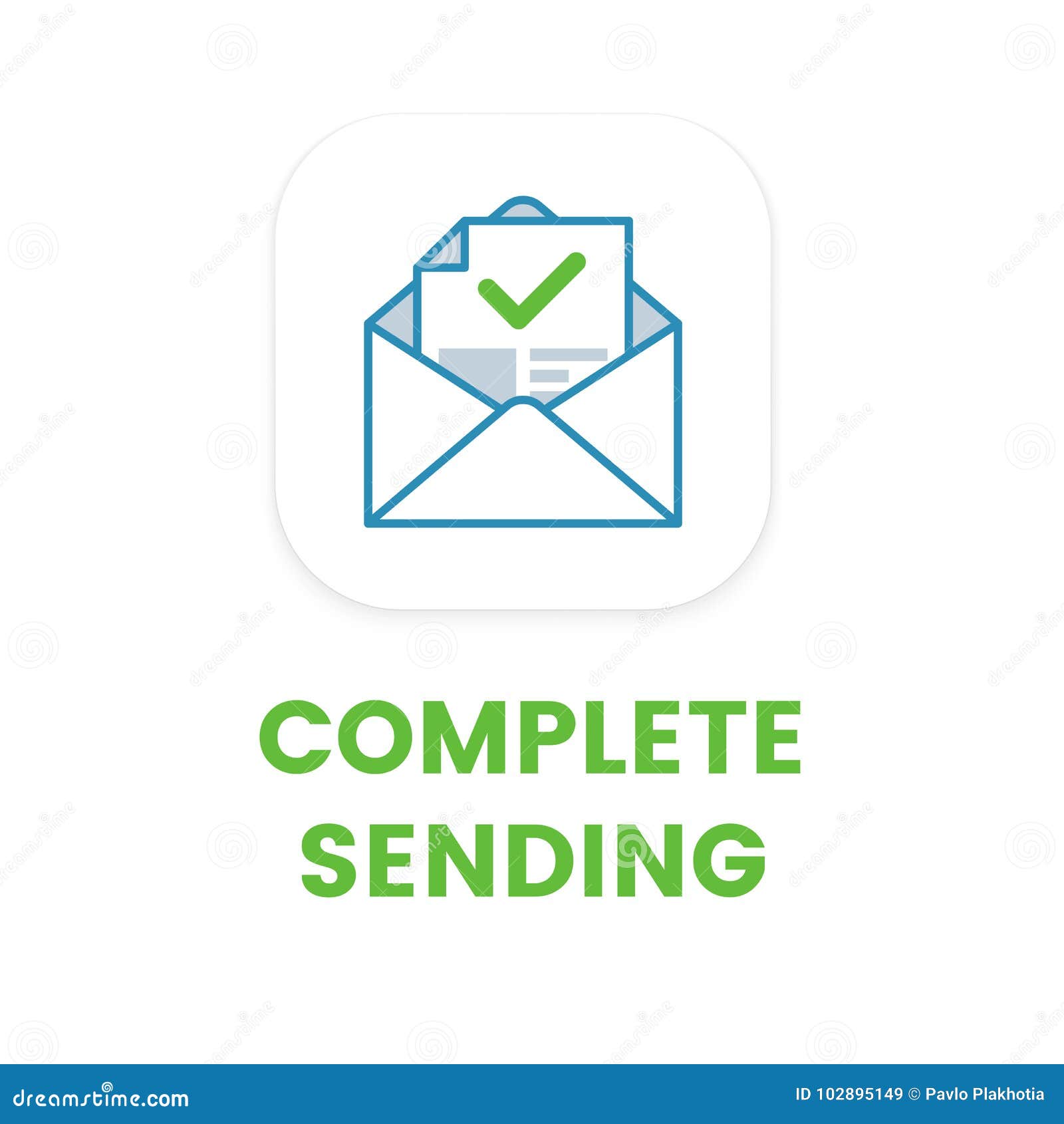 Email Complete Sending Flat Icon. Vector Email Symbol Stock Vector ...