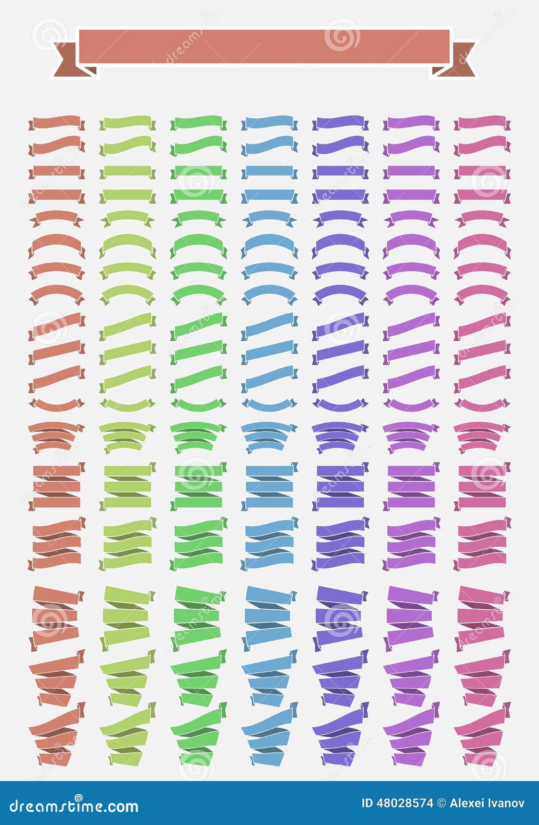 Complete Set of Banners and Ribbons Stock Illustration - Illustration ...