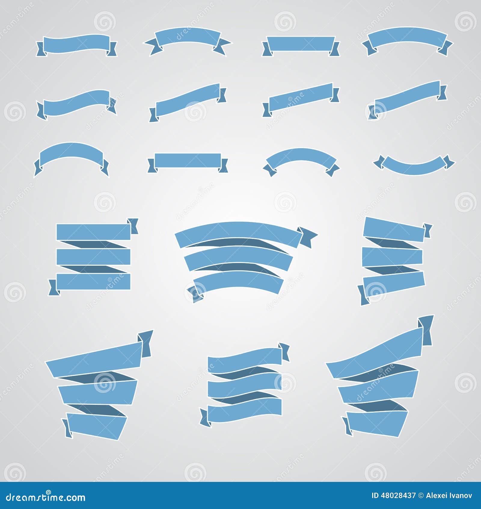 Complete Set of Banners and Ribbons Stock Vector - Illustration of ...