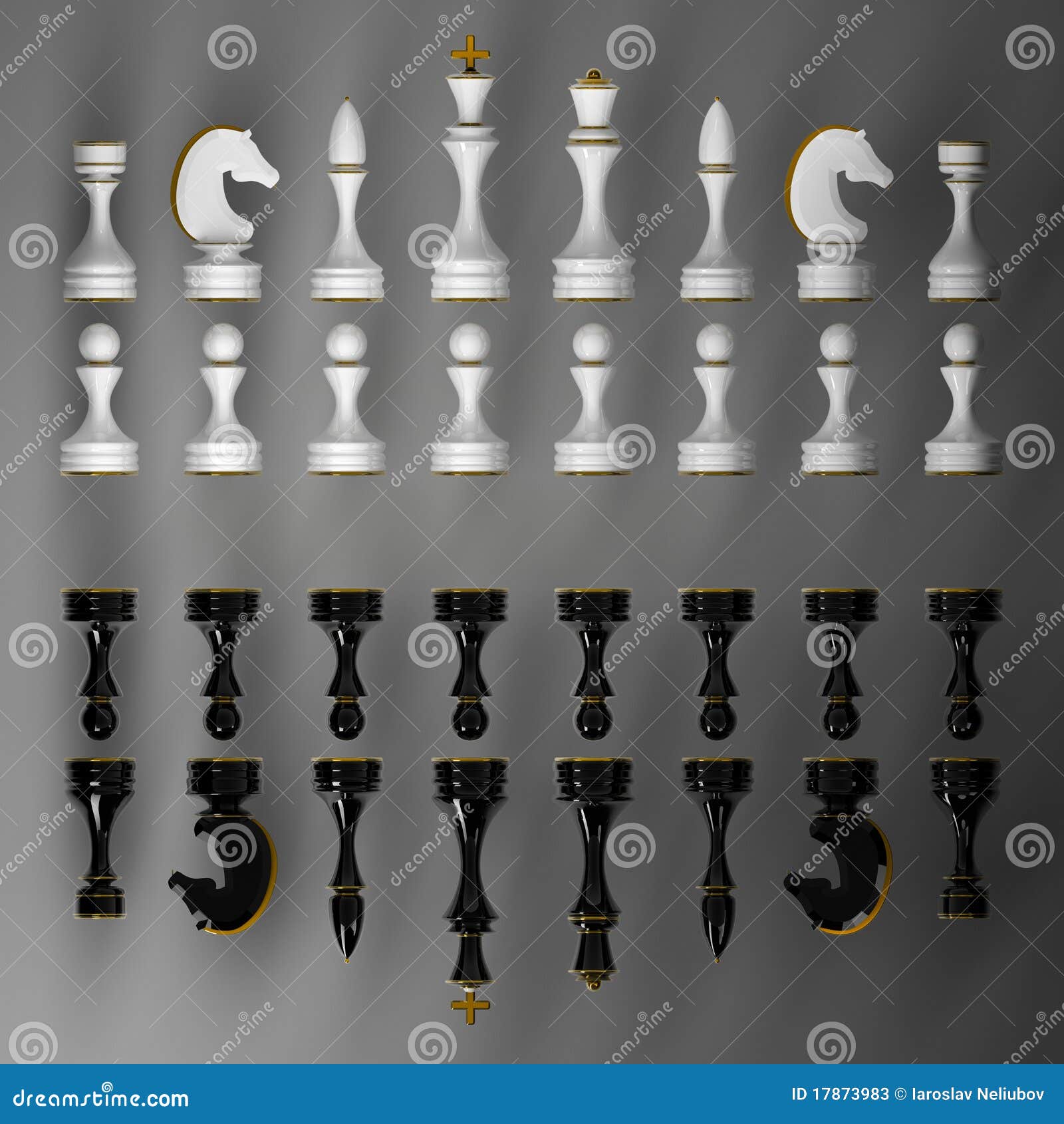 Complete Set of Chess Pieces Stock Illustration - Illustration of king ...
