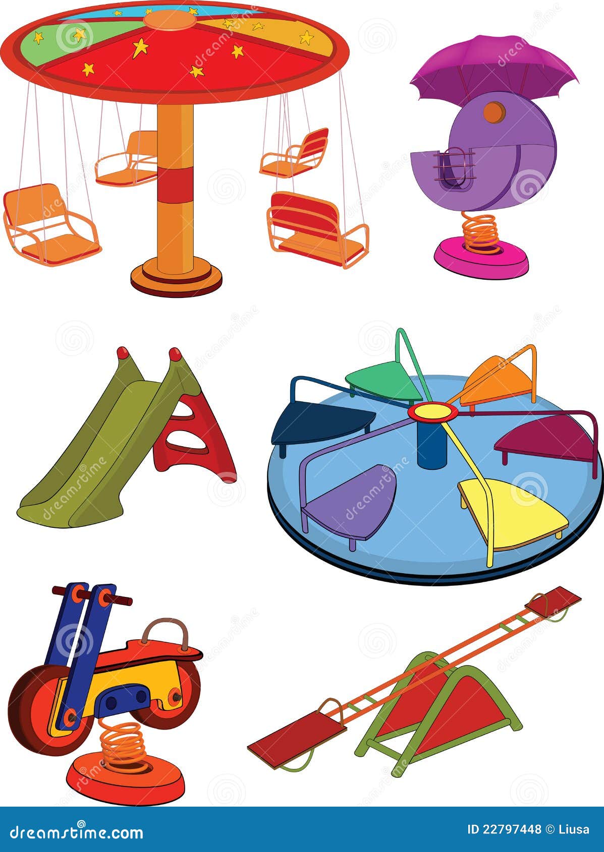 The Complete Set A Children's Swing. Cartoon Vector Illustration ...