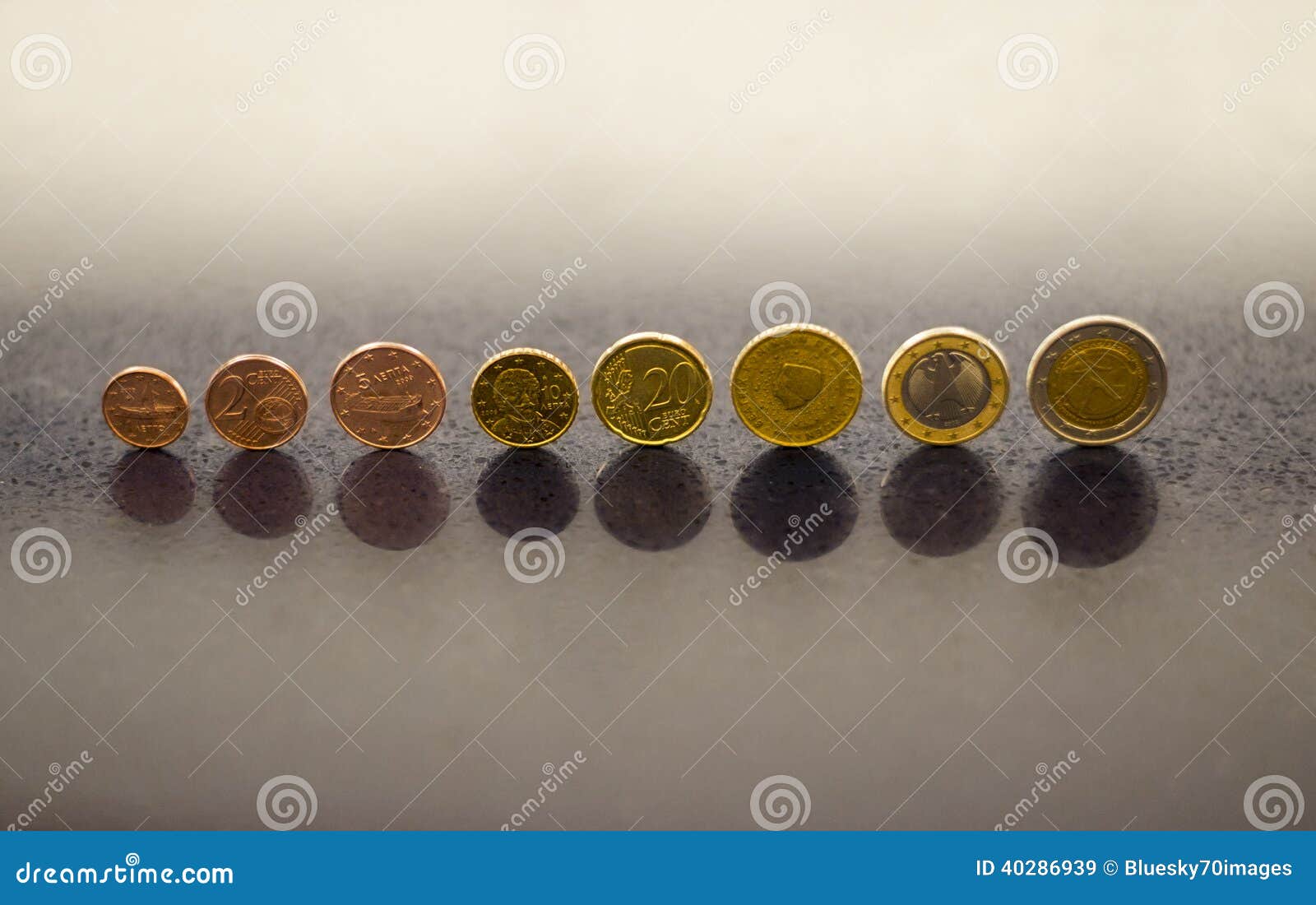 Complete set of euro coins stock image. Image of inflation - 40286939