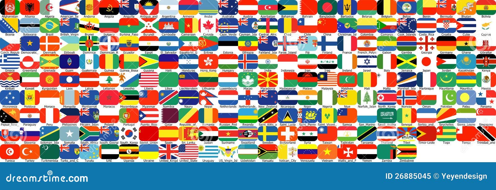 Complete set of Flags stock illustration. Illustration of icon - 26885045