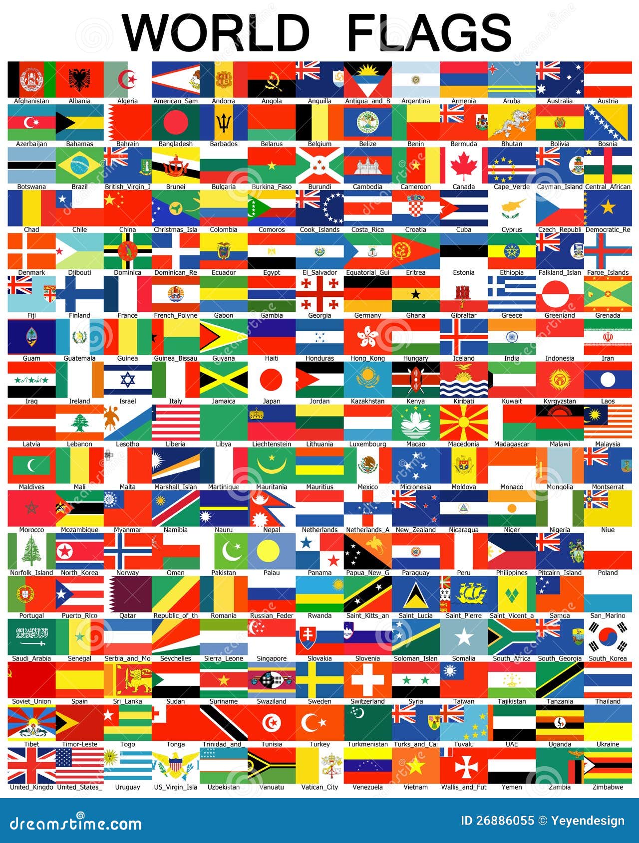 Complete set of Flags stock illustration. Illustration of india - 26886055