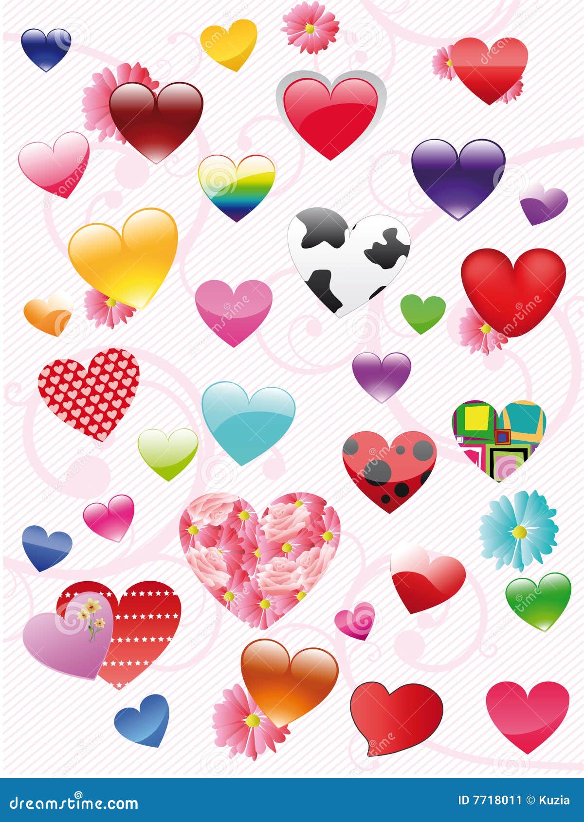 The complete set of hearts stock vector. Illustration of february - 7718011